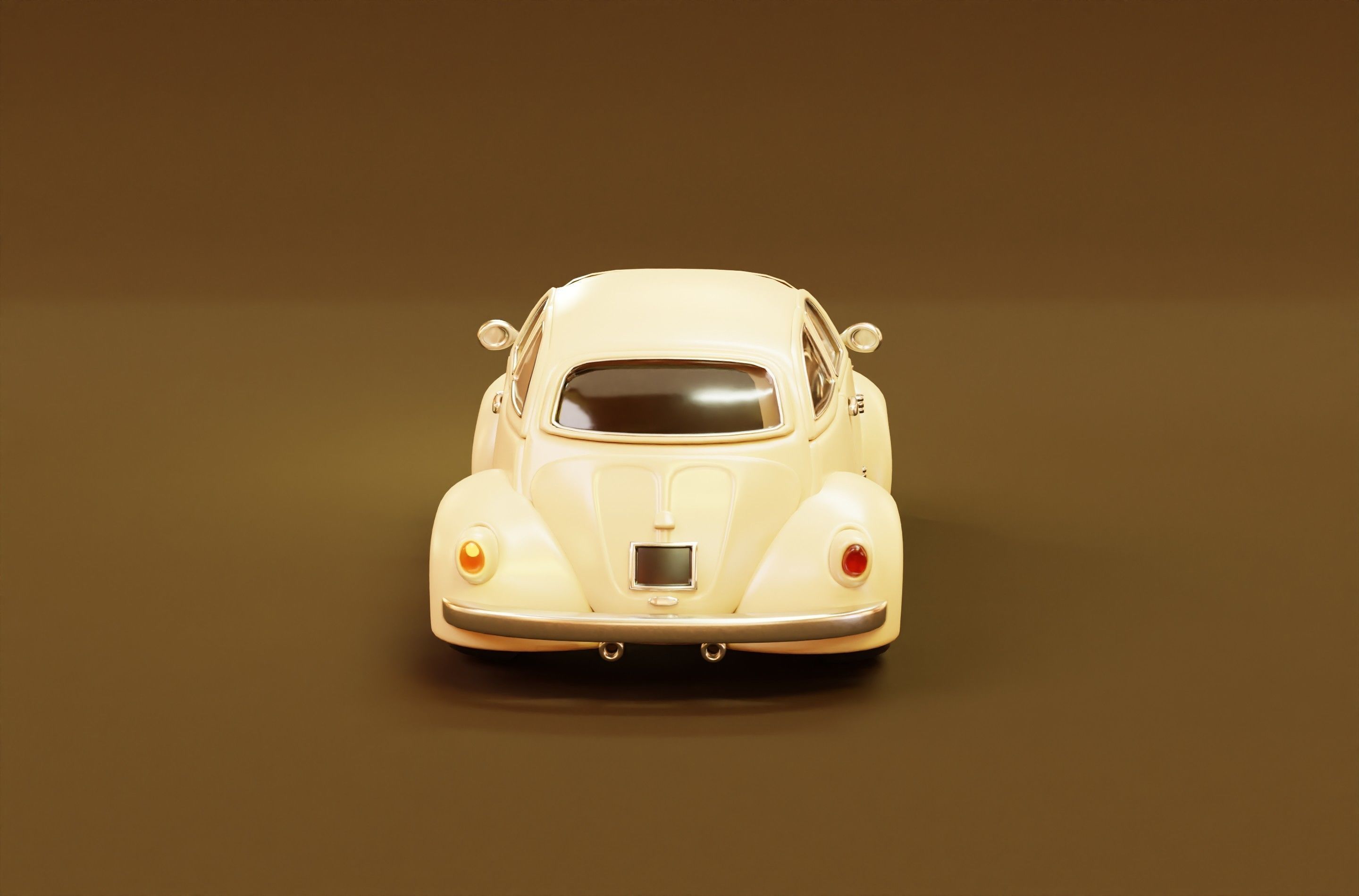 Volkswagen Beetle Retro Car Cute Cartoon Style 3D model | CGTrader