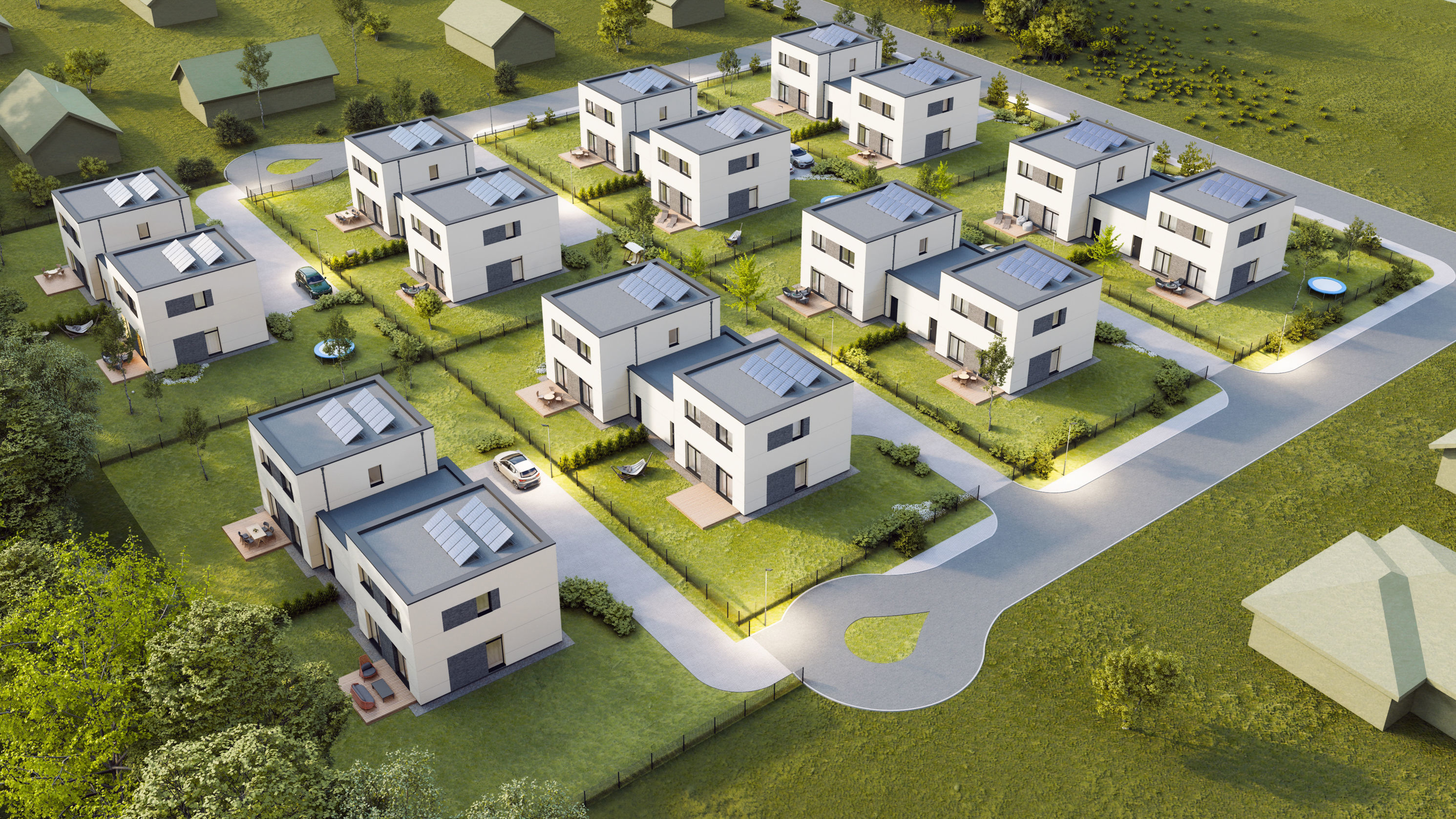 House complex with surroundings Archicad Lumion 12 Sketchup 3D model ...