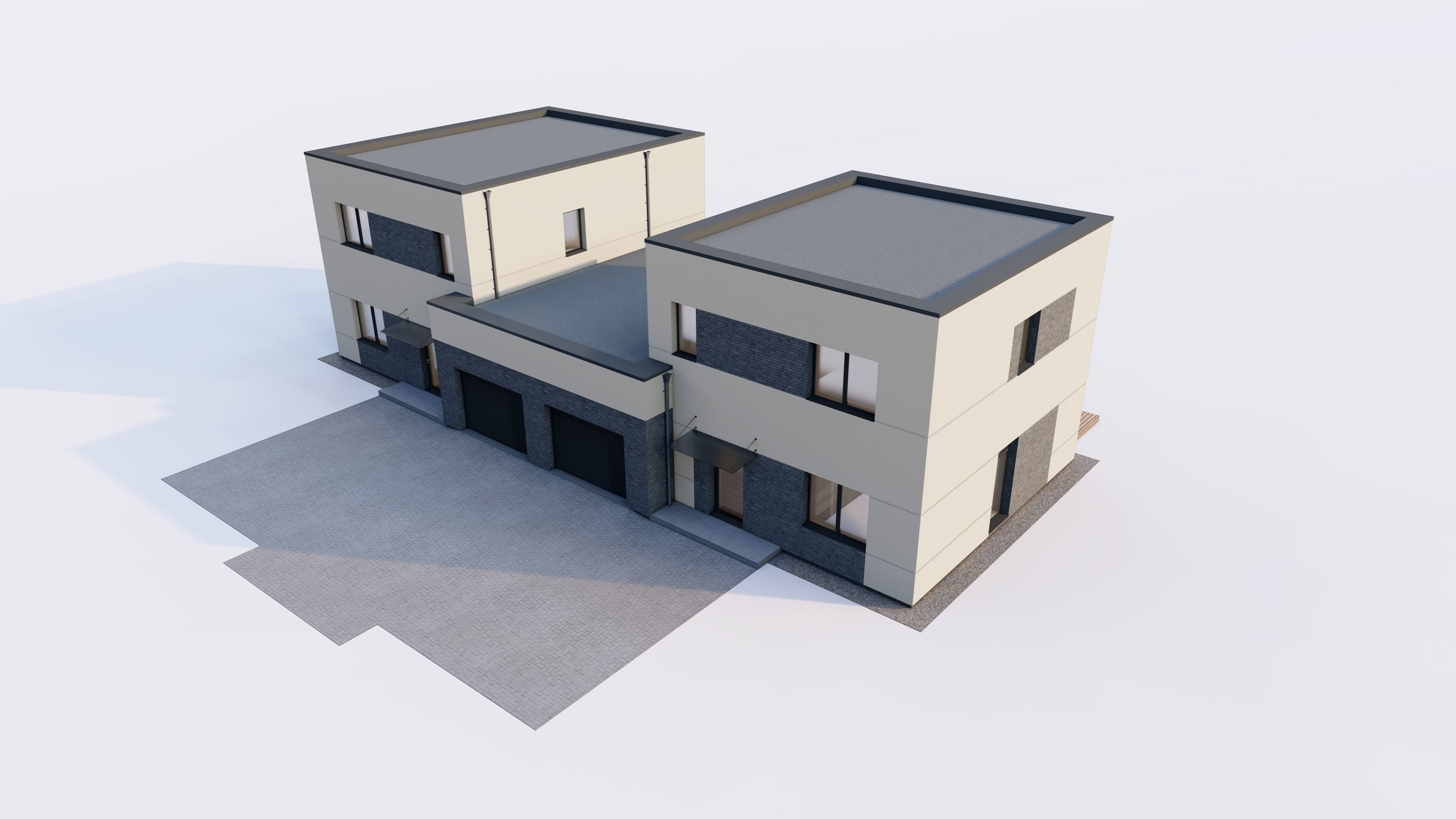 House complex with surroundings Archicad Lumion 12 Sketchup 3D model ...
