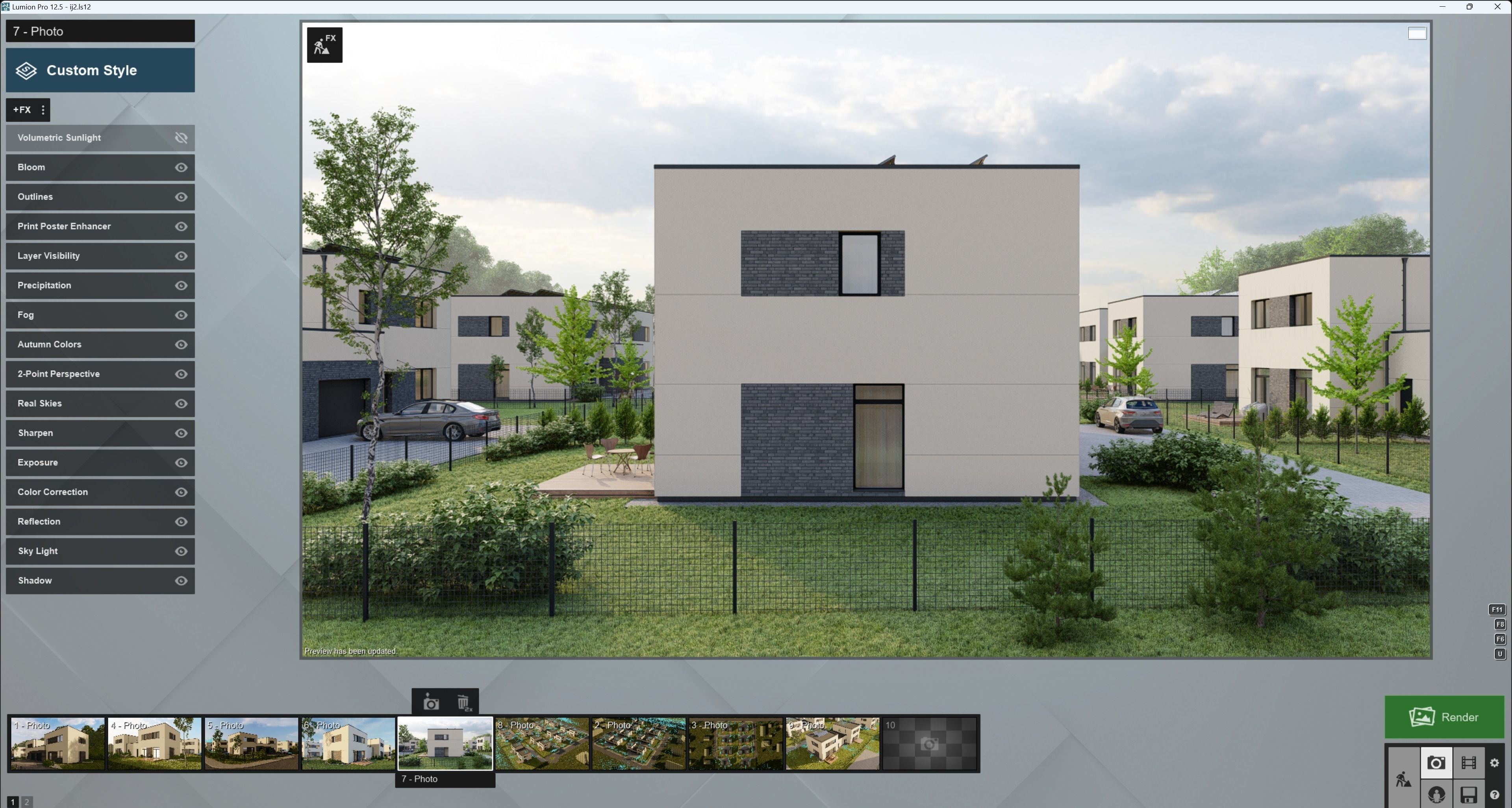 House complex with surroundings Archicad Lumion 12 Sketchup 3D model ...