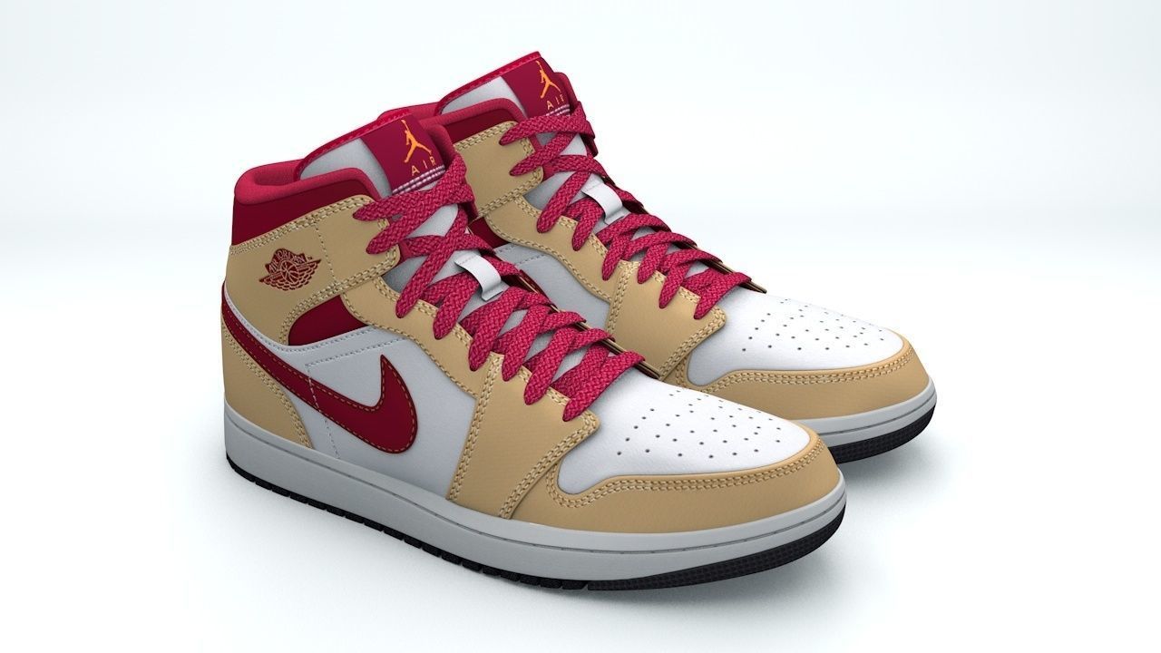 3D model Jordan 1 Mid VR / AR / low-poly | CGTrader