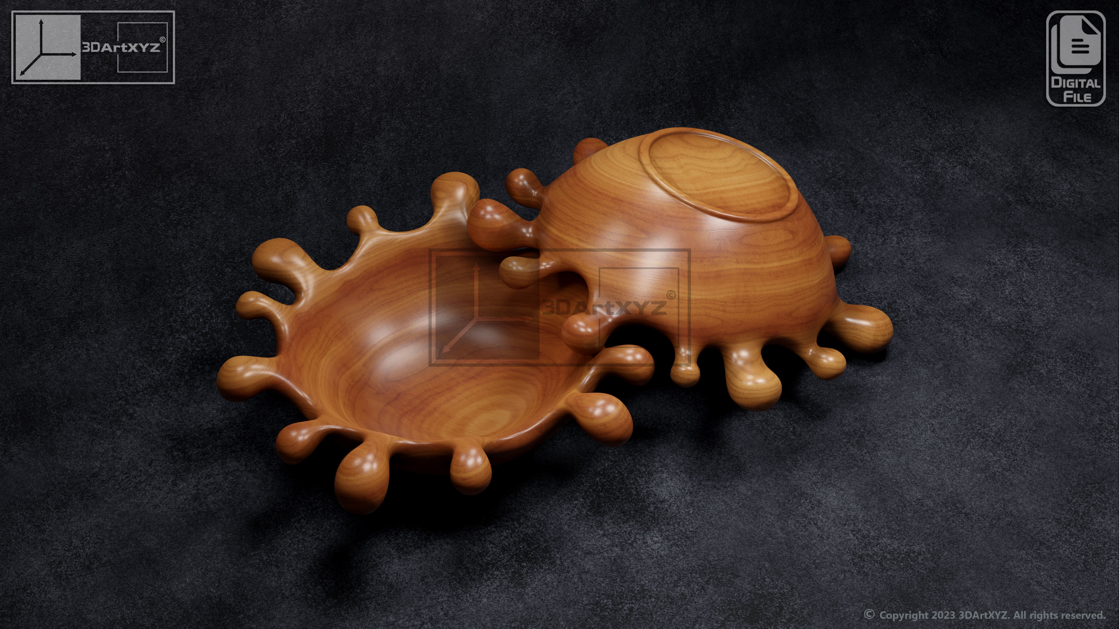 Splash Bowl - CNC Files for Wood 3D model | CGTrader