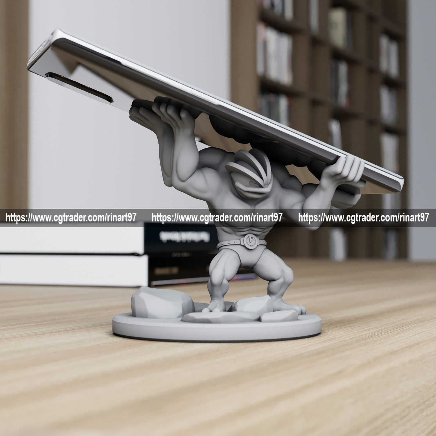 machamp phone holder 3d print model from pokemon 3D model 3D printable ...