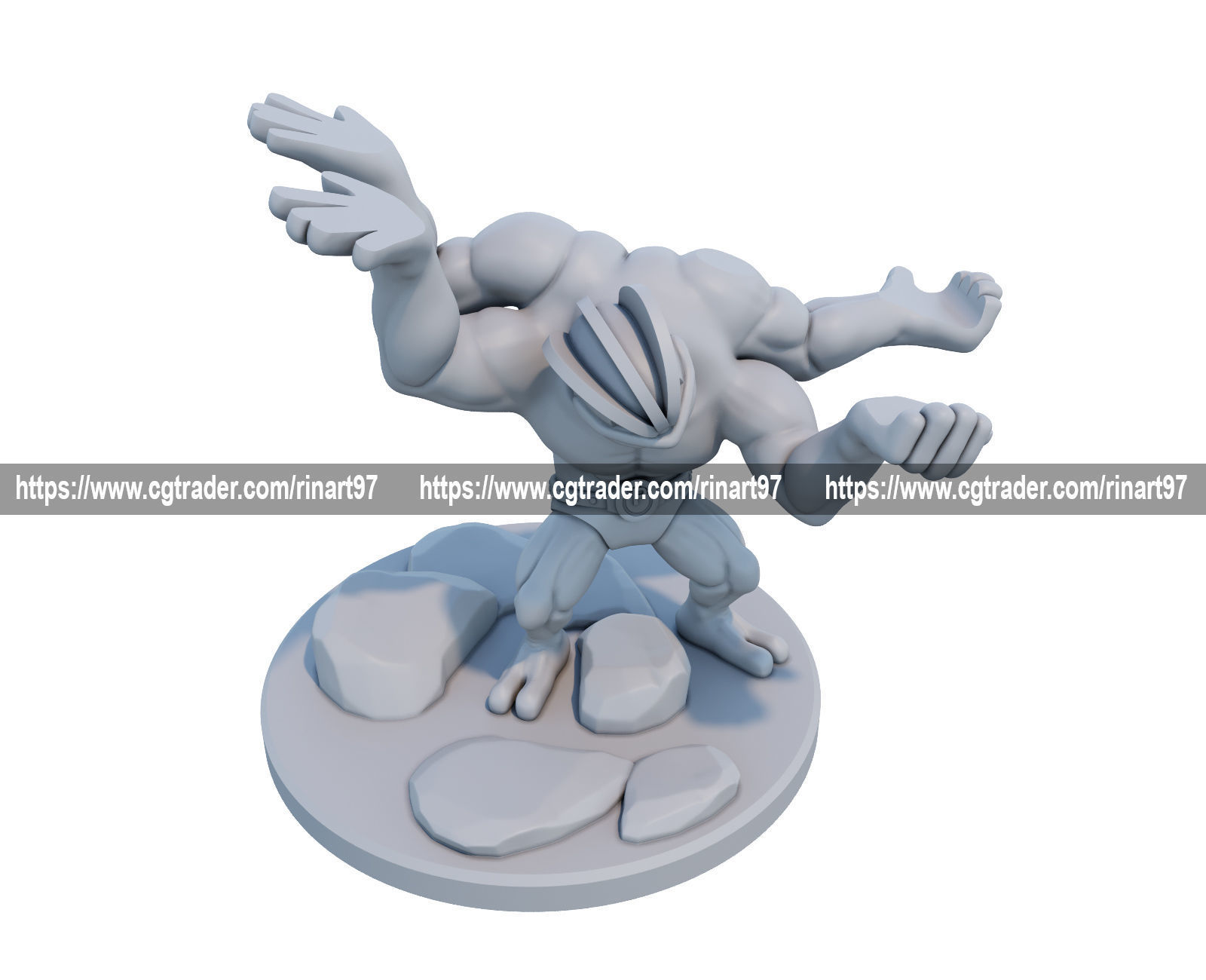 machamp phone holder 3d print model from pokemon 3D model 3D printable ...