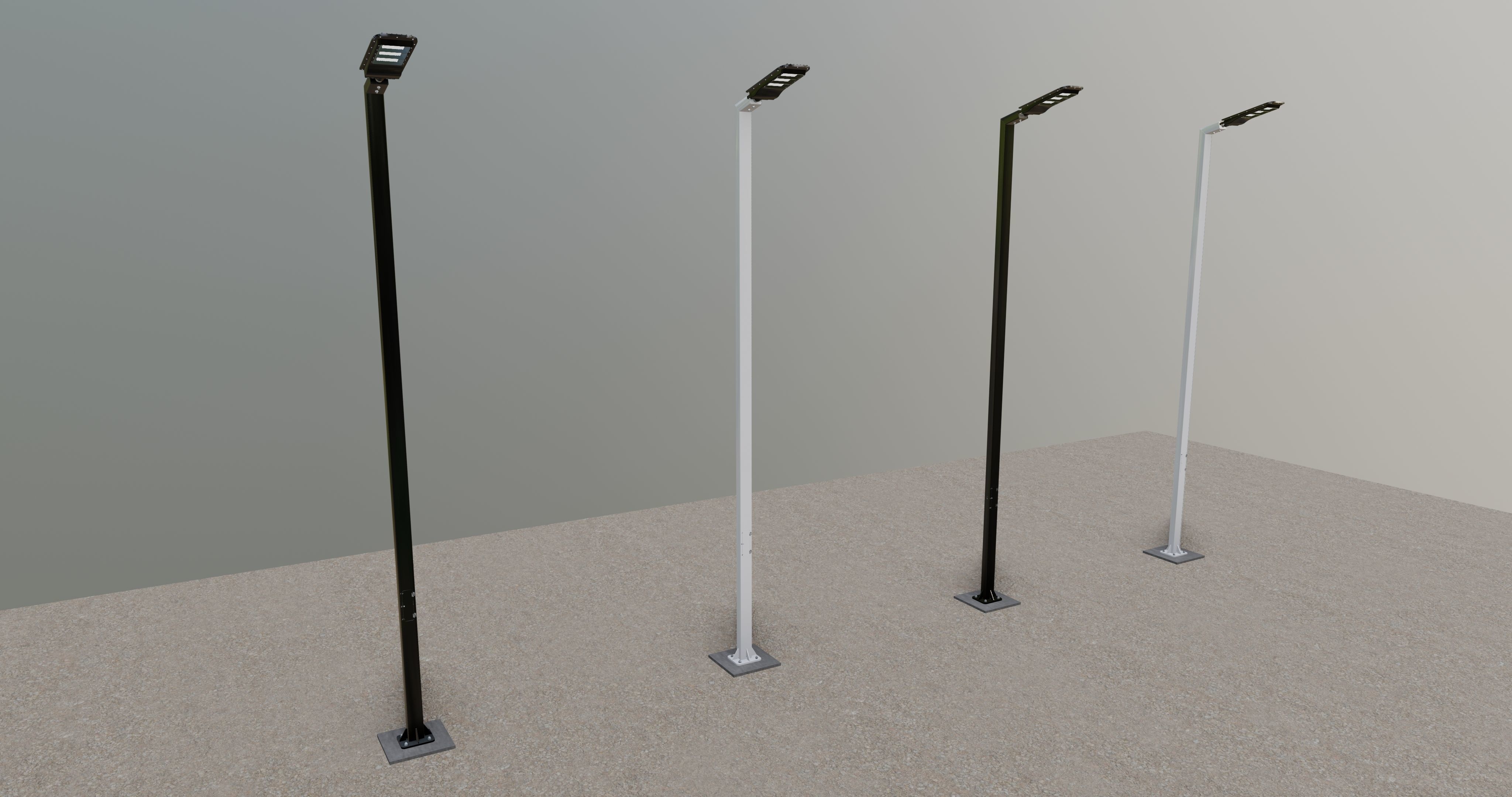 5 Meter Box Profile Lighting Pole 3D model | CGTrader