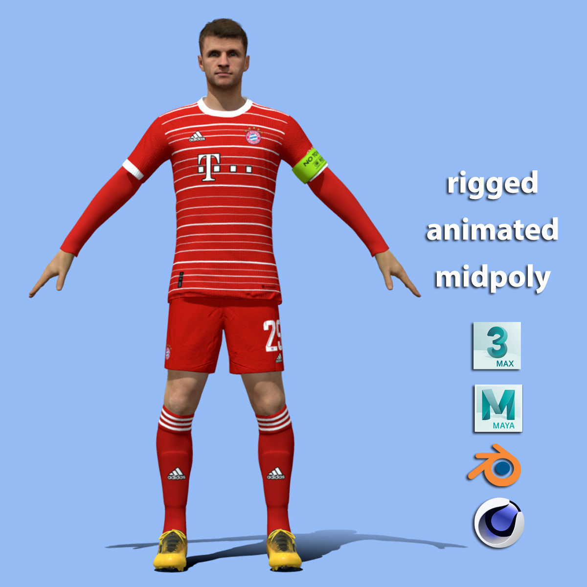 3D Rigged Thomas Muller Bayern Munich 3D model animated rigged | CGTrader