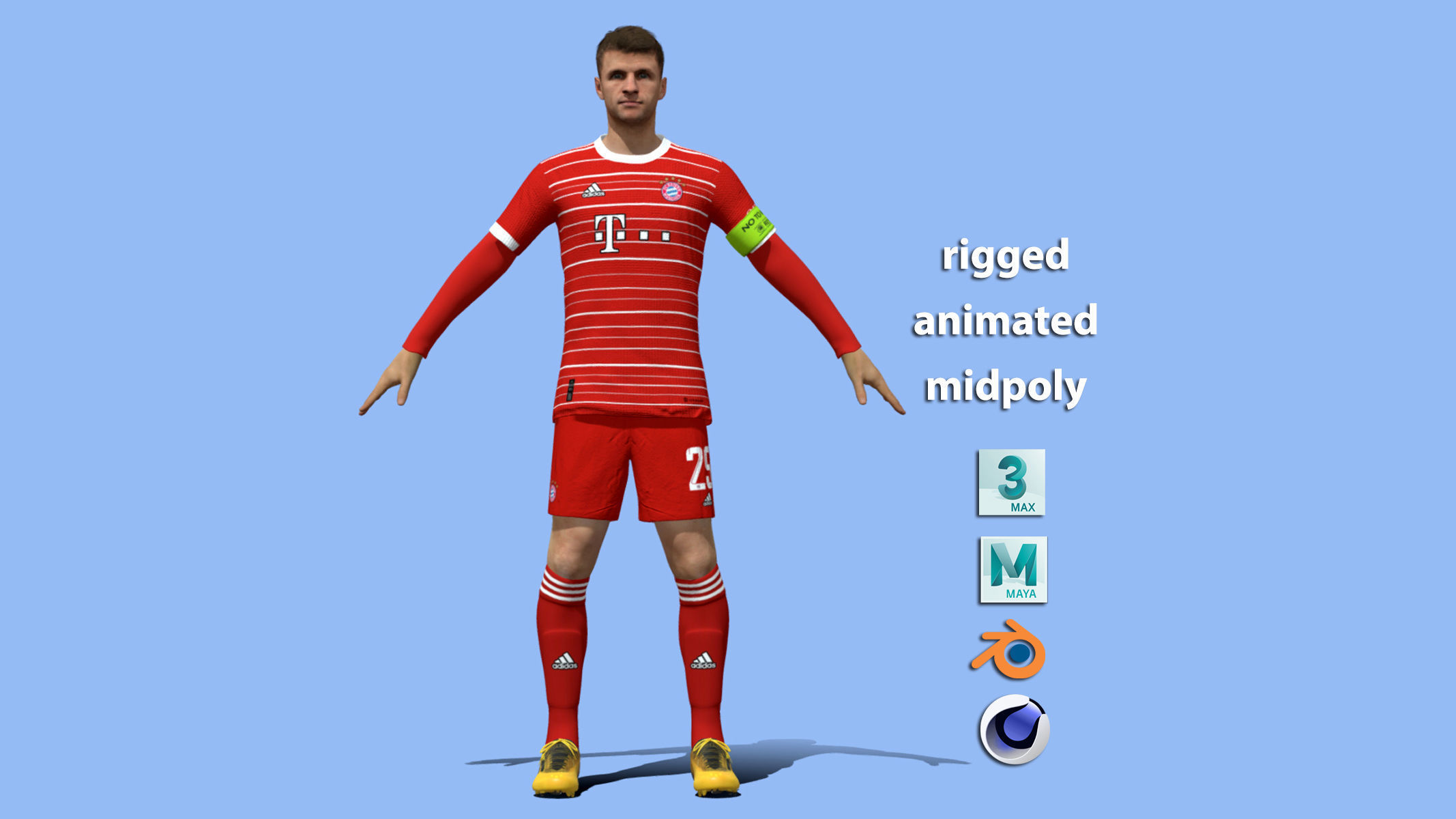 3D Rigged Thomas Muller Bayern Munich 3D model animated rigged | CGTrader