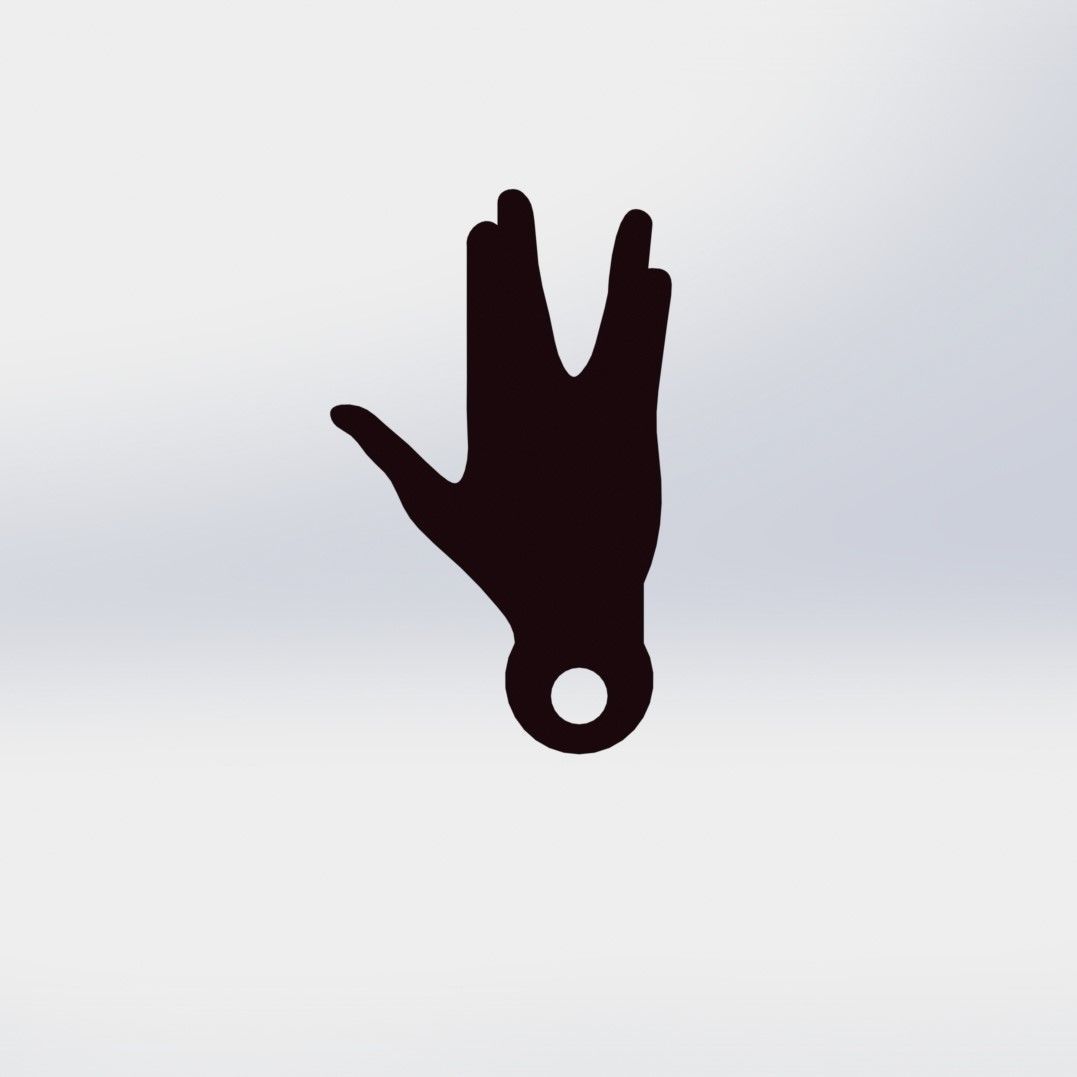Vulcan Salute Keyring free 3D model 3D printable | CGTrader