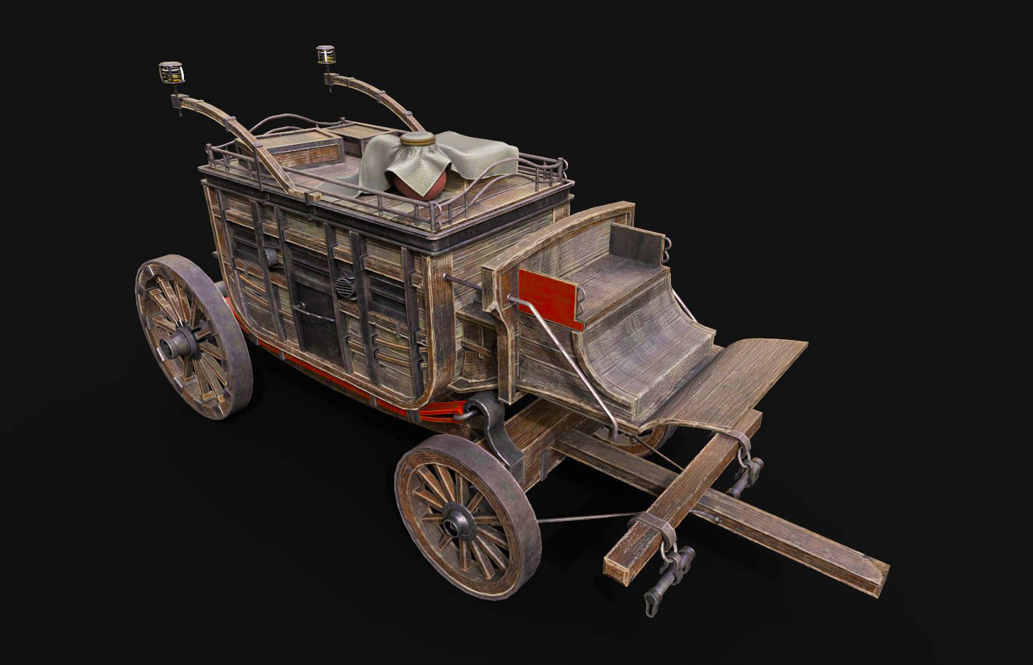 3D model Medieval Wooden Carriage VR / AR / low-poly | CGTrader