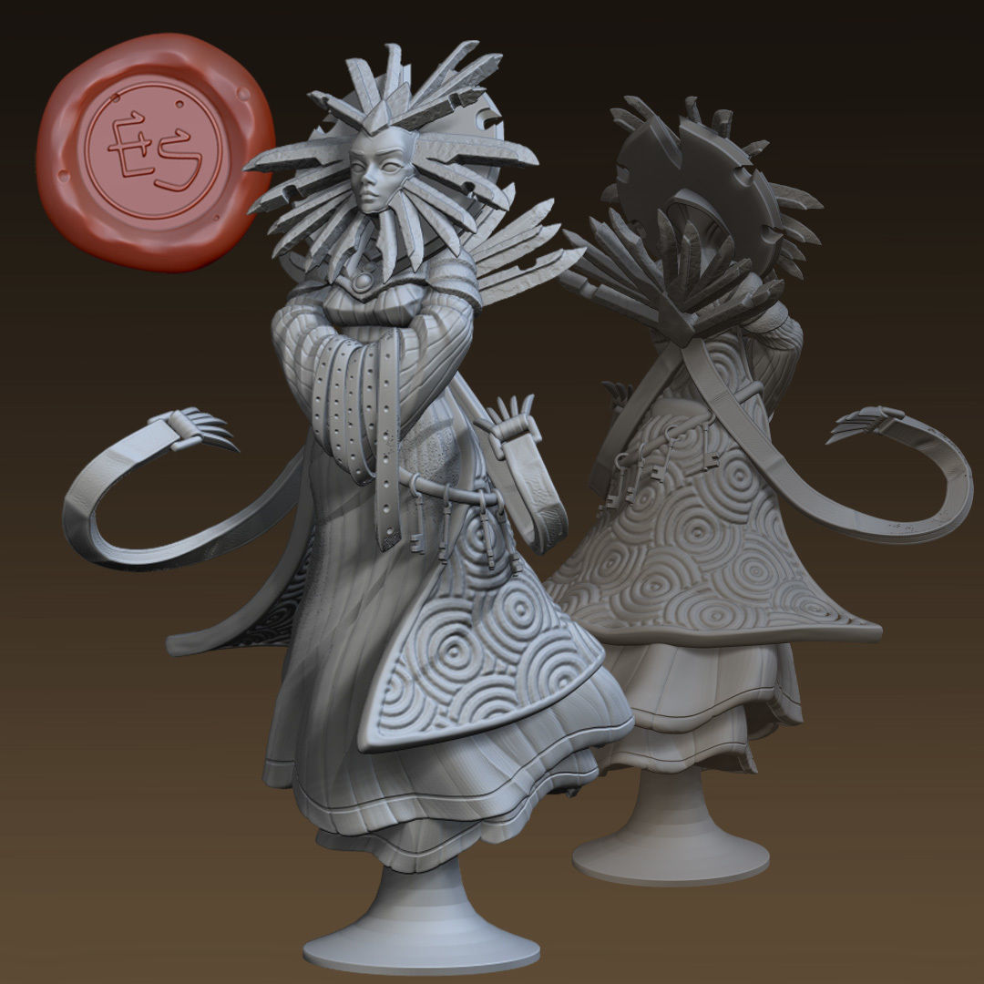 Lady of Pain - Planescape - DnD Miniature free 3D model 3D printable ...