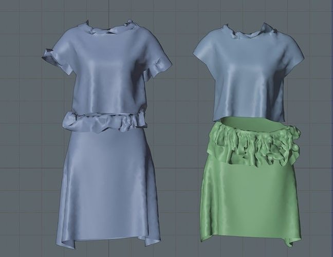 dress by marvelous designer export blend fbx 3D model | CGTrader