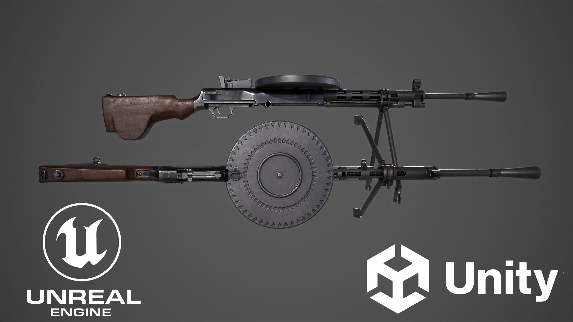 3D model DP-28 machine gun VR / AR / low-poly | CGTrader
