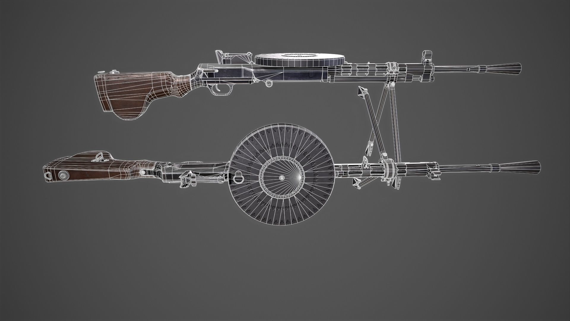 3D model DP-28 machine gun VR / AR / low-poly | CGTrader