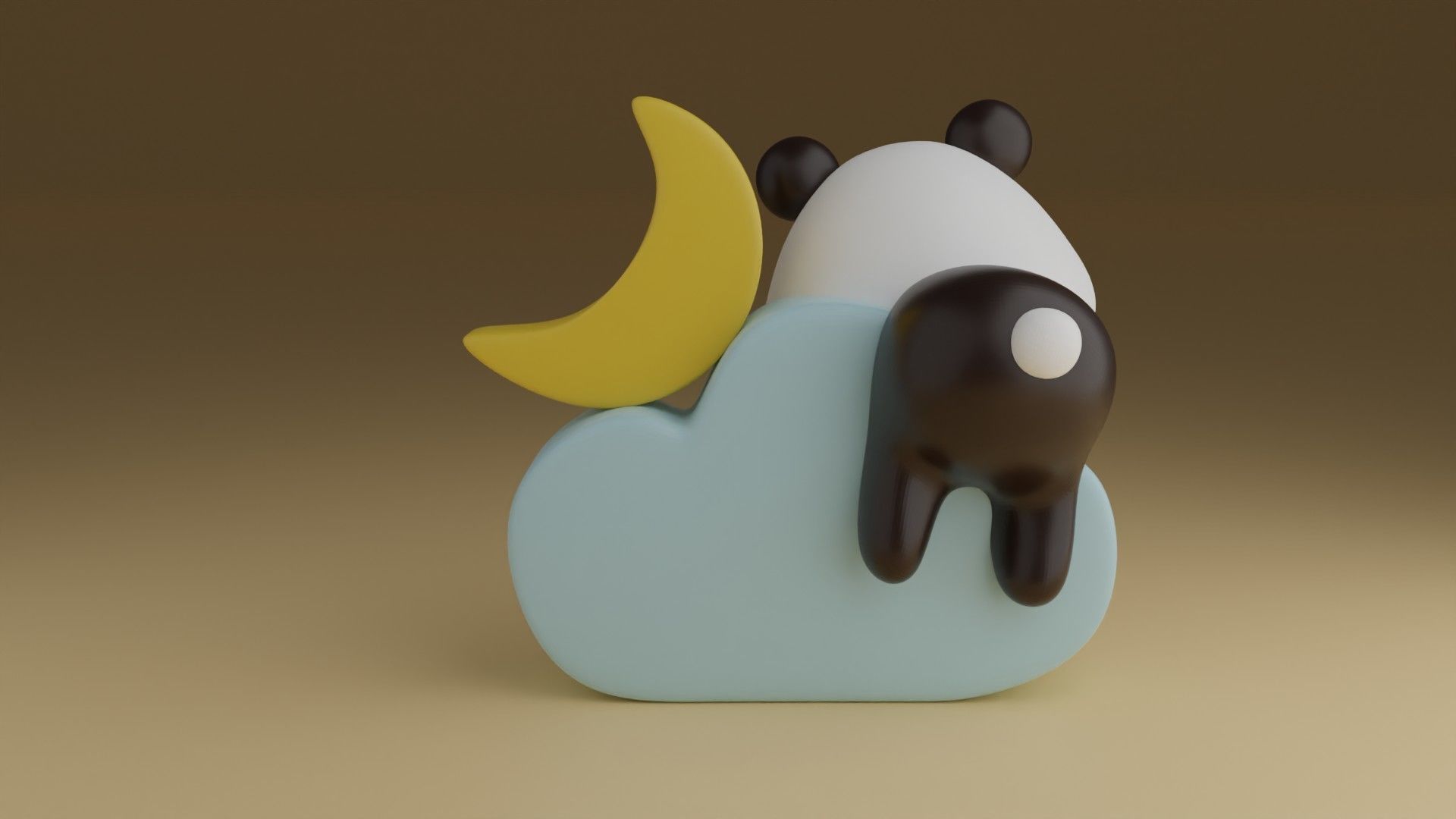 good night panda 3D model 3D printable | CGTrader