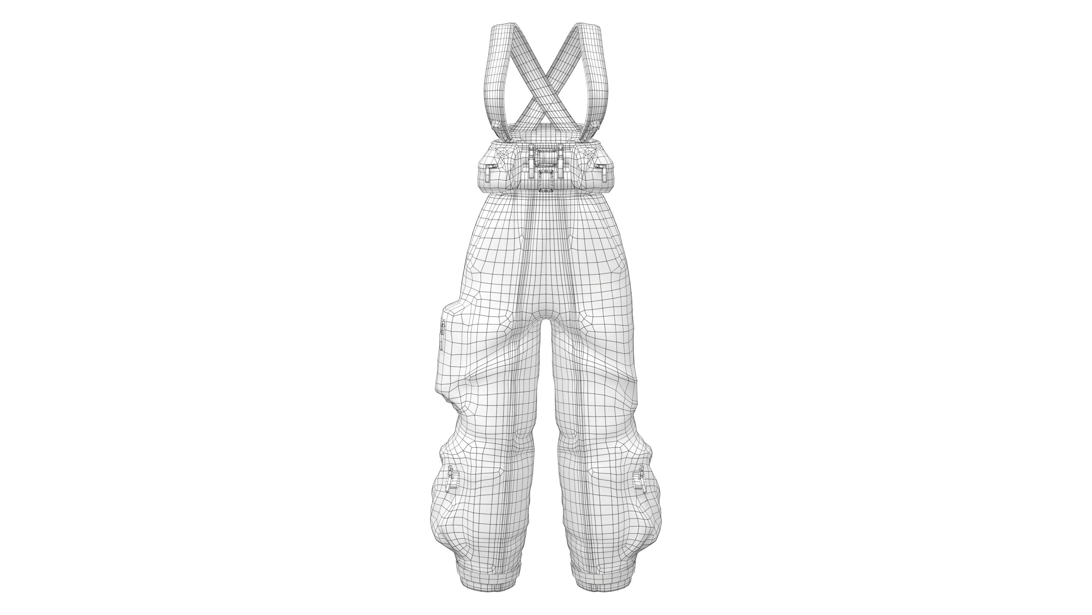 3d Model Female Blue Paratrooper E Dungaree Vr Ar Low Poly Cgtrader