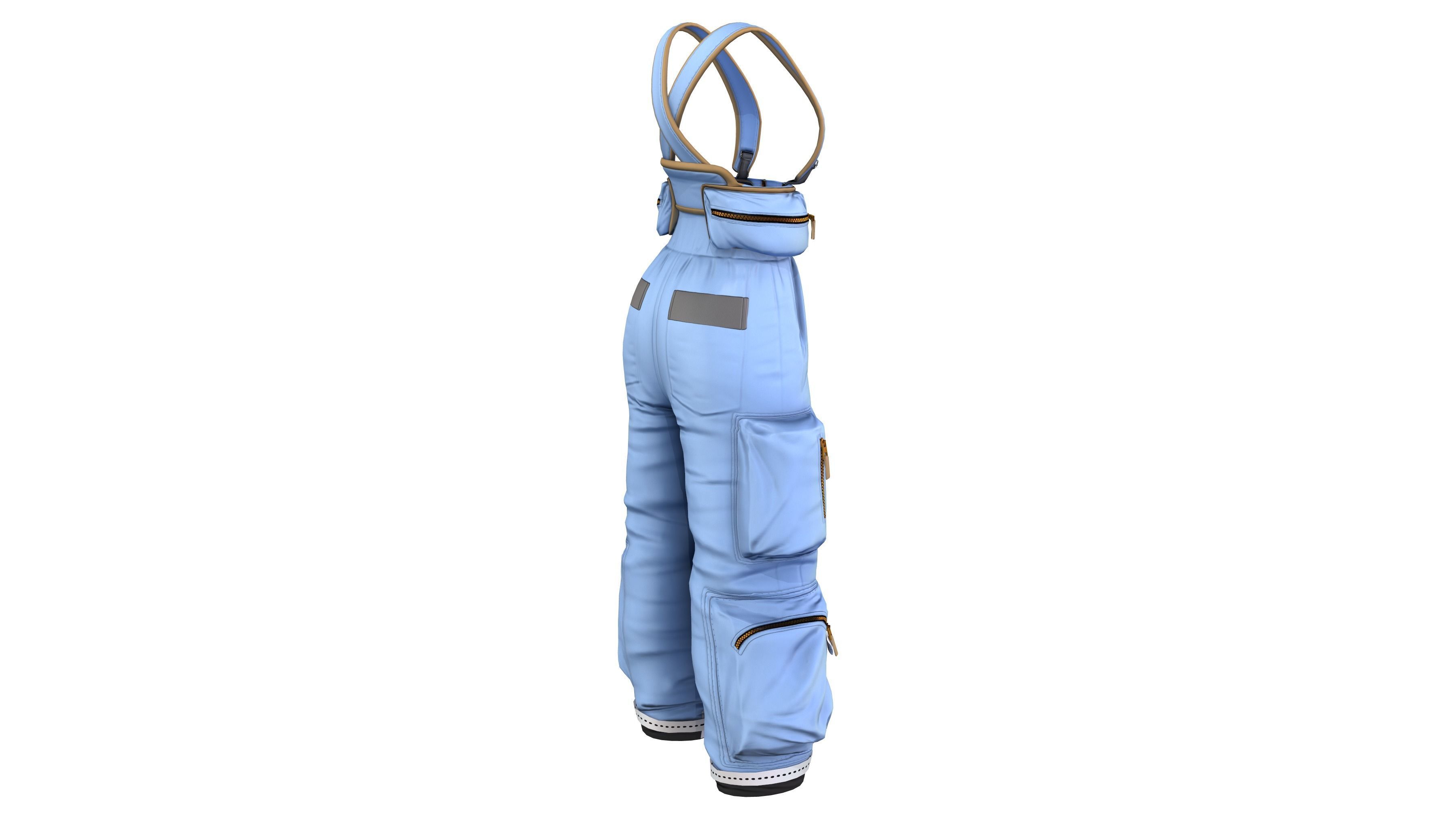 3d Model Female Blue Paratrooper E Dungaree Vr Ar Low Poly Cgtrader