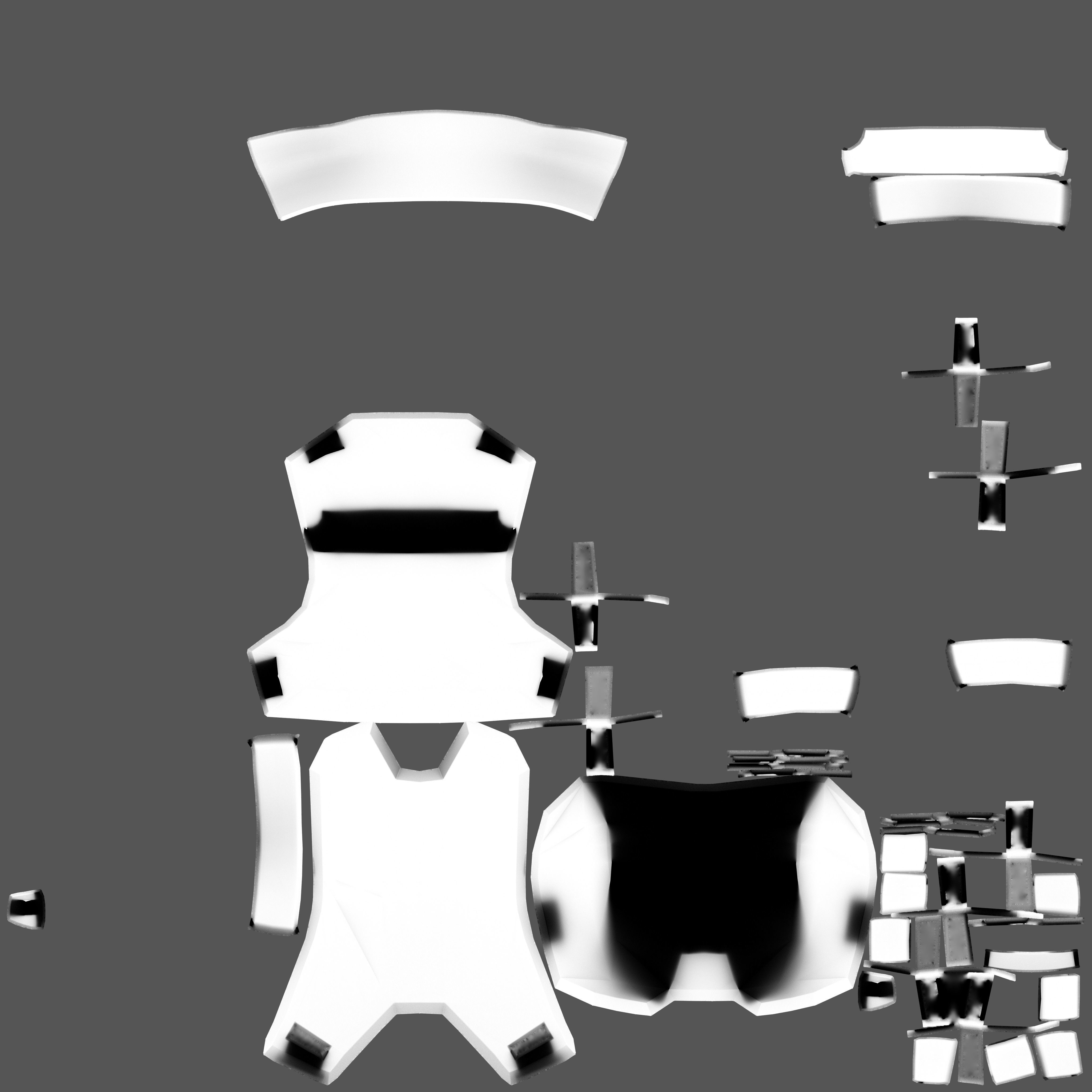 3D model White Sci-fi Tactical Female Bulletproof Vest VR / AR / low ...