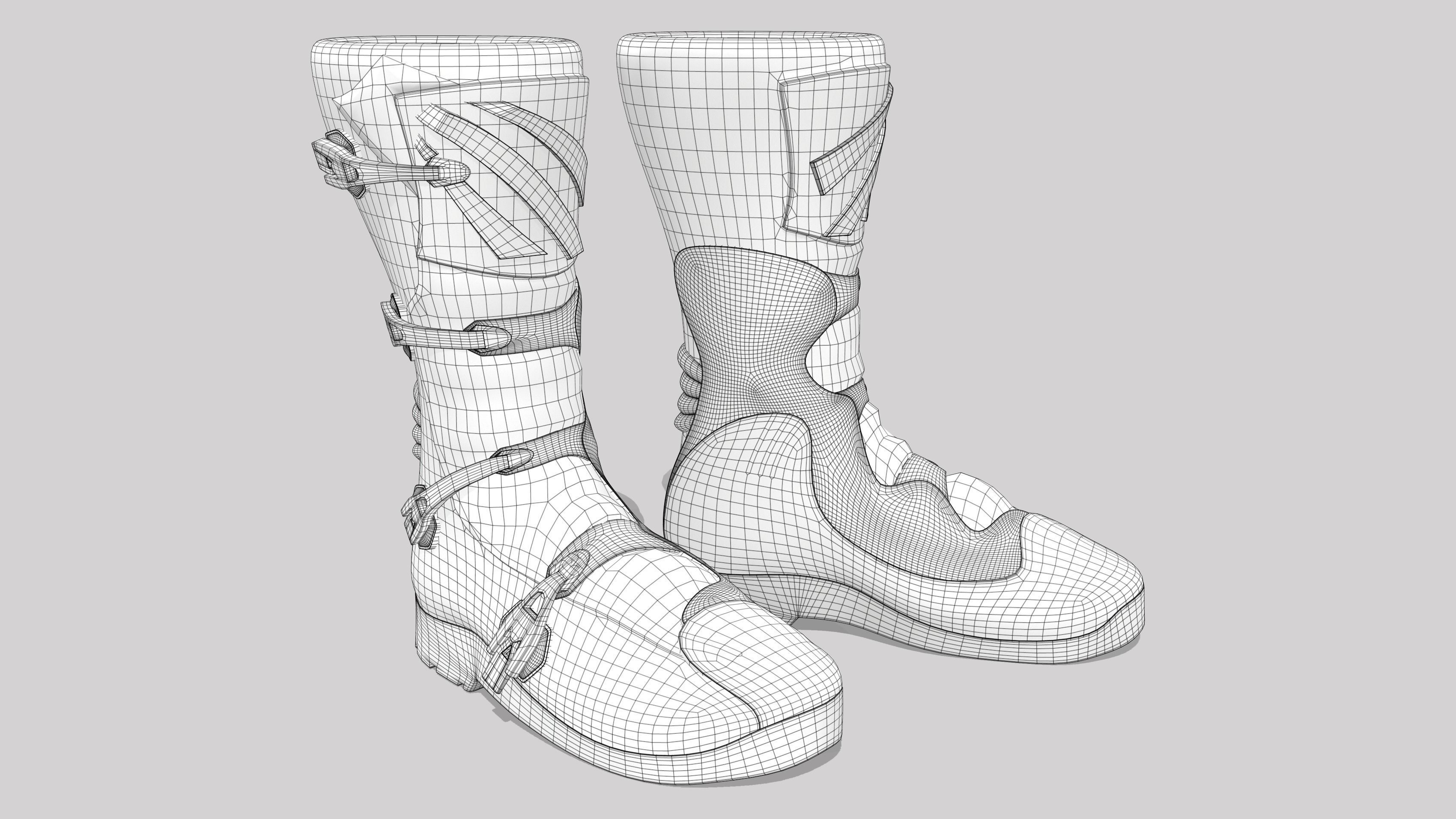 3D model Mens Motorcycle Boots VR / AR / low-poly | CGTrader