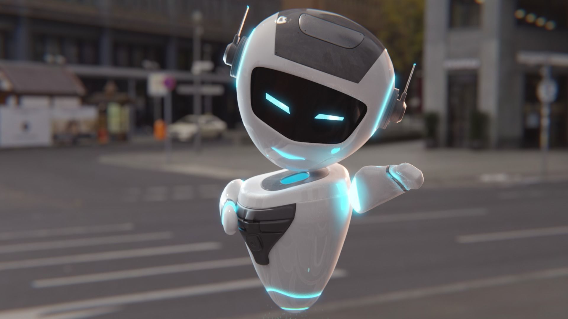 3D model Robot Pixar Stile - Blender3D - Rigged- Gun Animation VR / AR ...