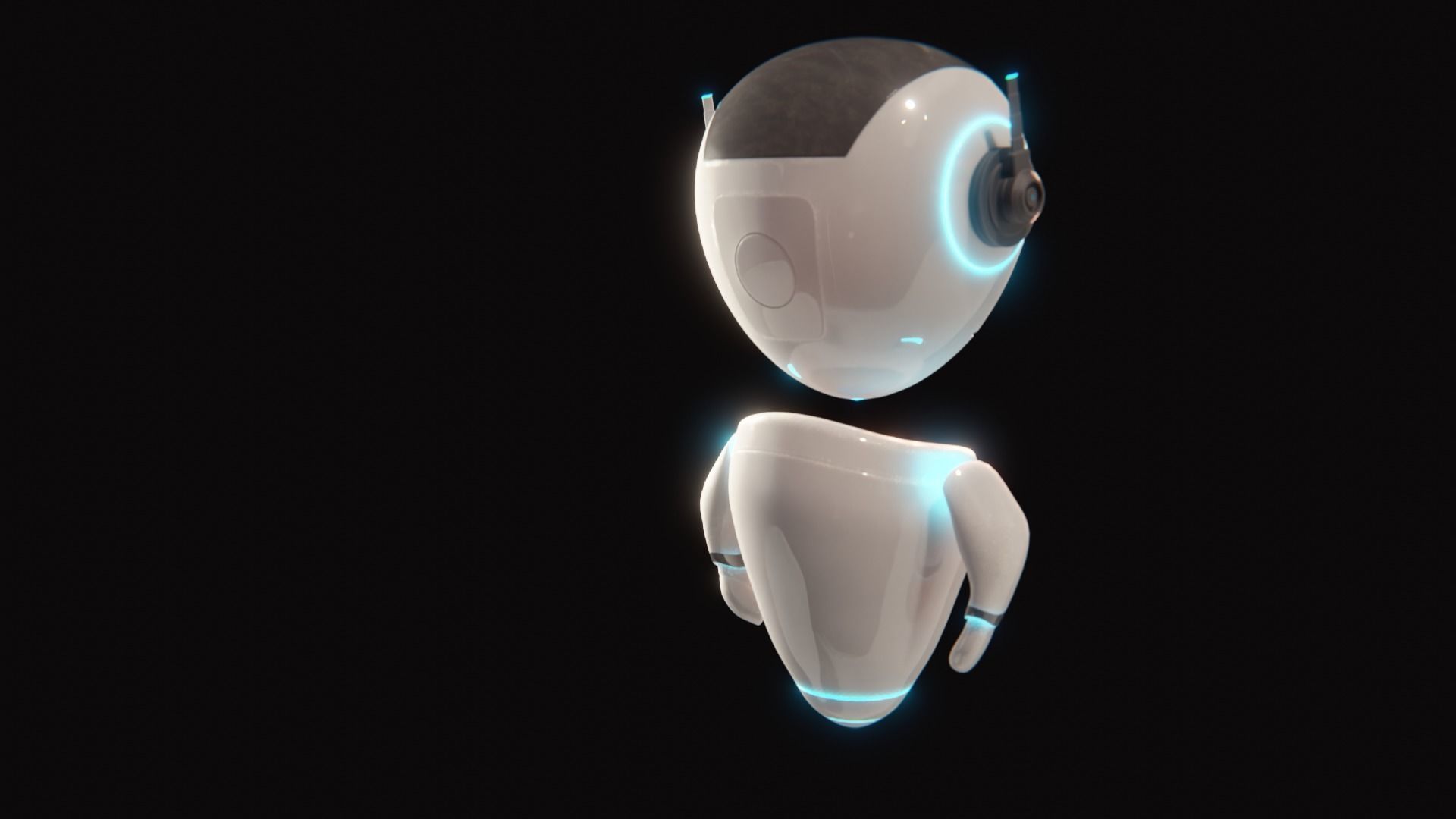 3D model Robot Pixar Stile - Blender3D - Rigged- Gun Animation VR / AR ...