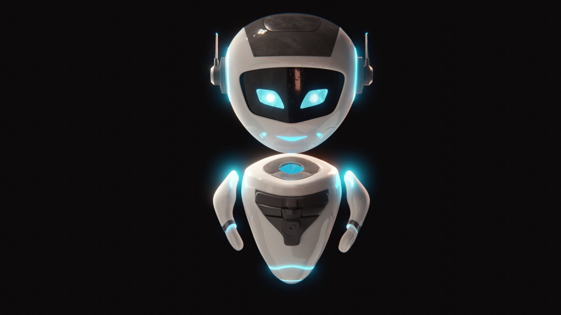 3D model Robot Pixar Stile - Blender3D - Rigged- Gun Animation VR / AR ...