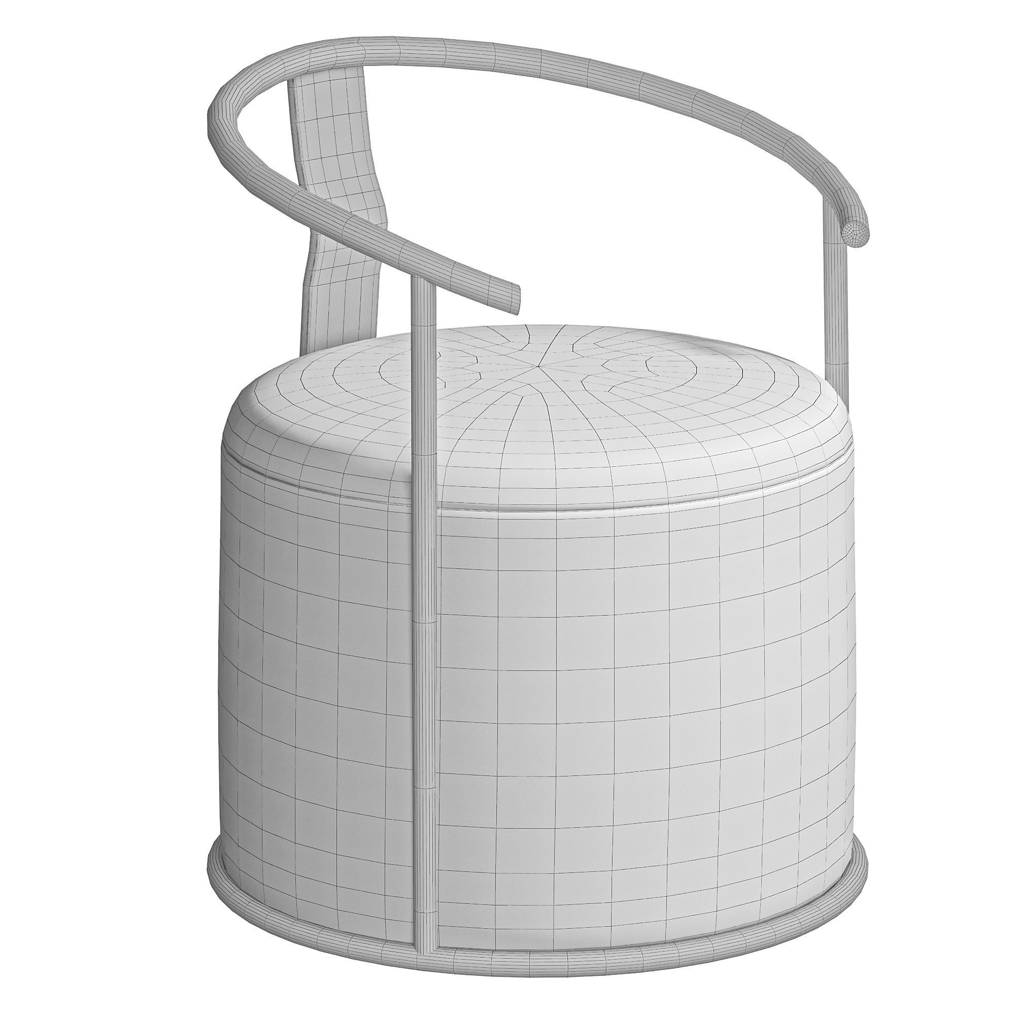 Modern Round Accent Chair in Gold 3D model | CGTrader