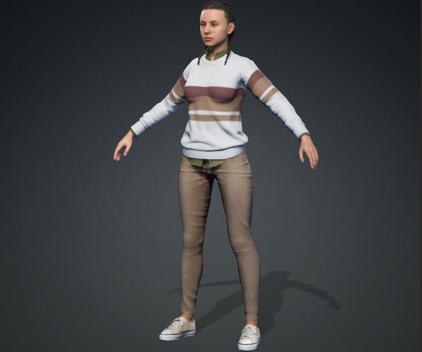 3D model ANNE - Realistic Female Character VR / AR / low-poly | CGTrader