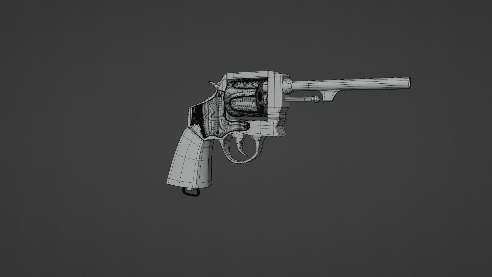 3D model Classic revolver realistic low-poly 3D model VR / AR / low ...