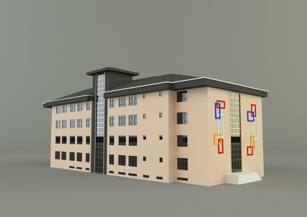 school building design 3D model | CGTrader