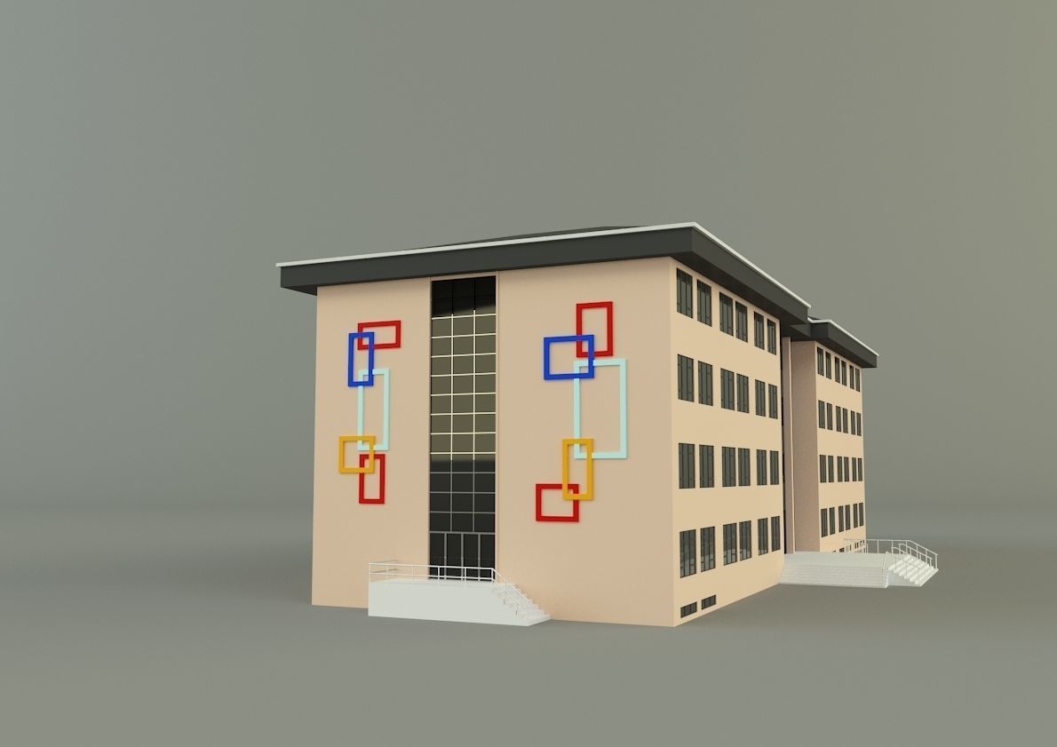 school building design 3D model | CGTrader