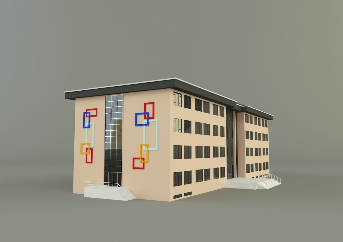 school building design 3D model | CGTrader