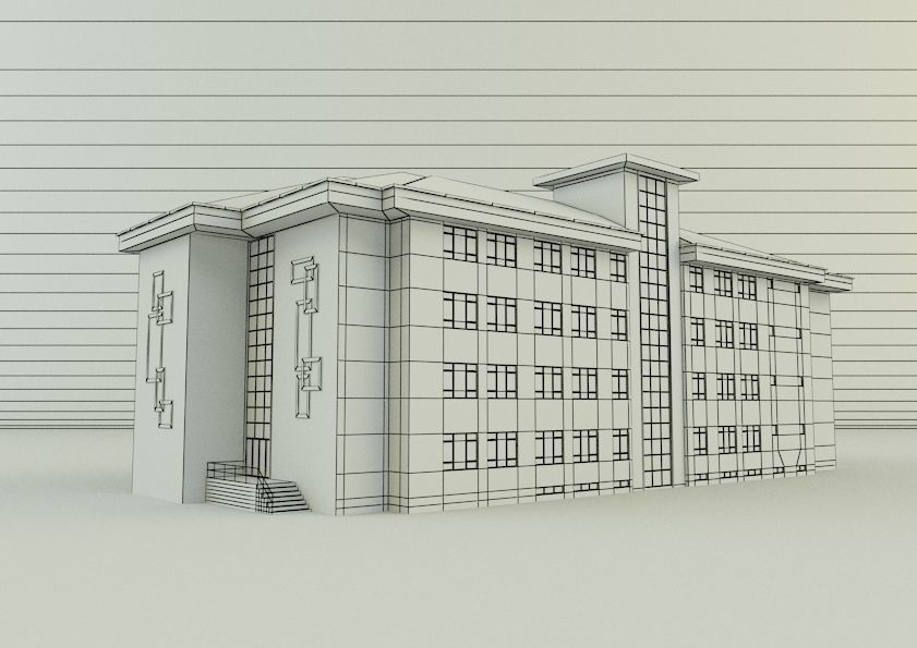 school building design 3D model | CGTrader