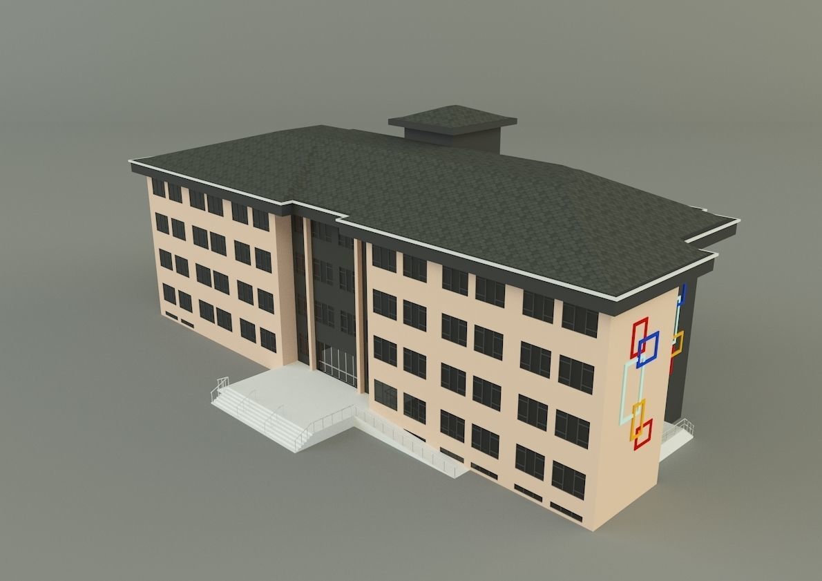 school building design 3D model | CGTrader