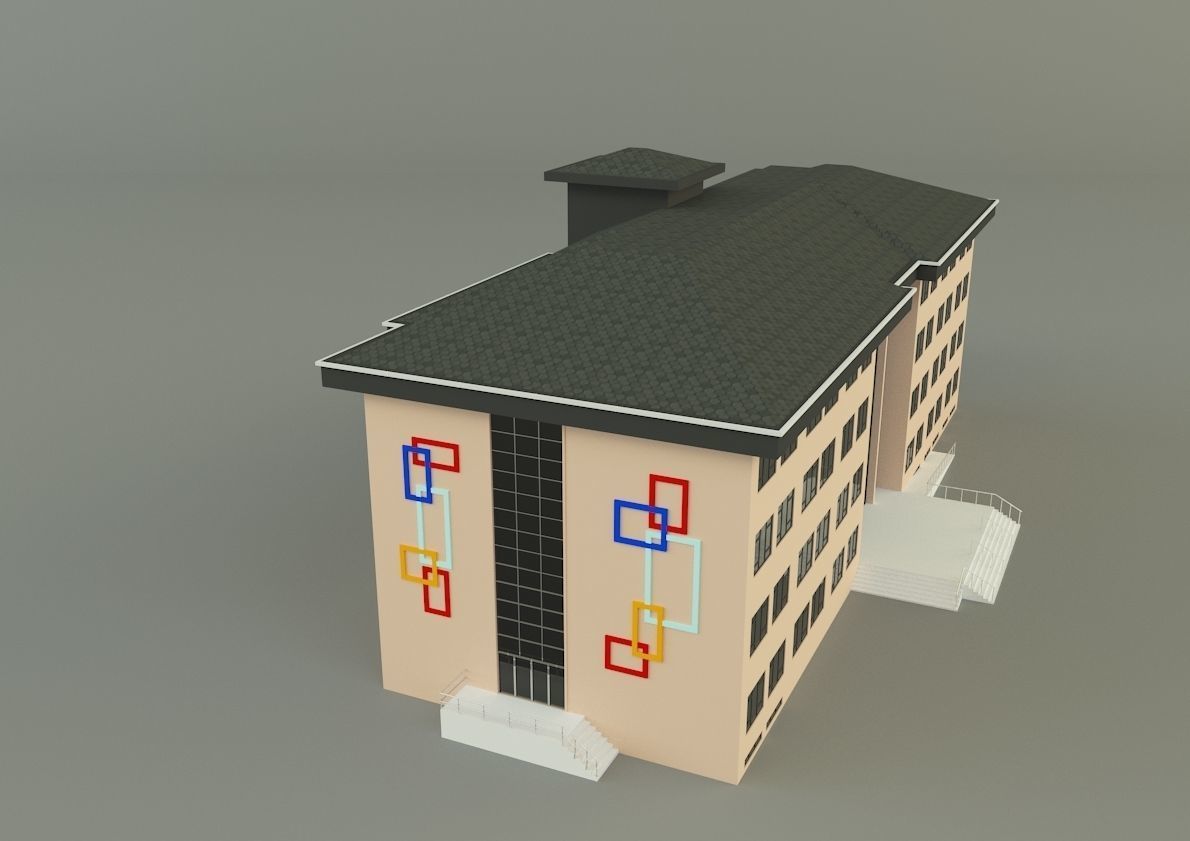 school building design 3D model | CGTrader