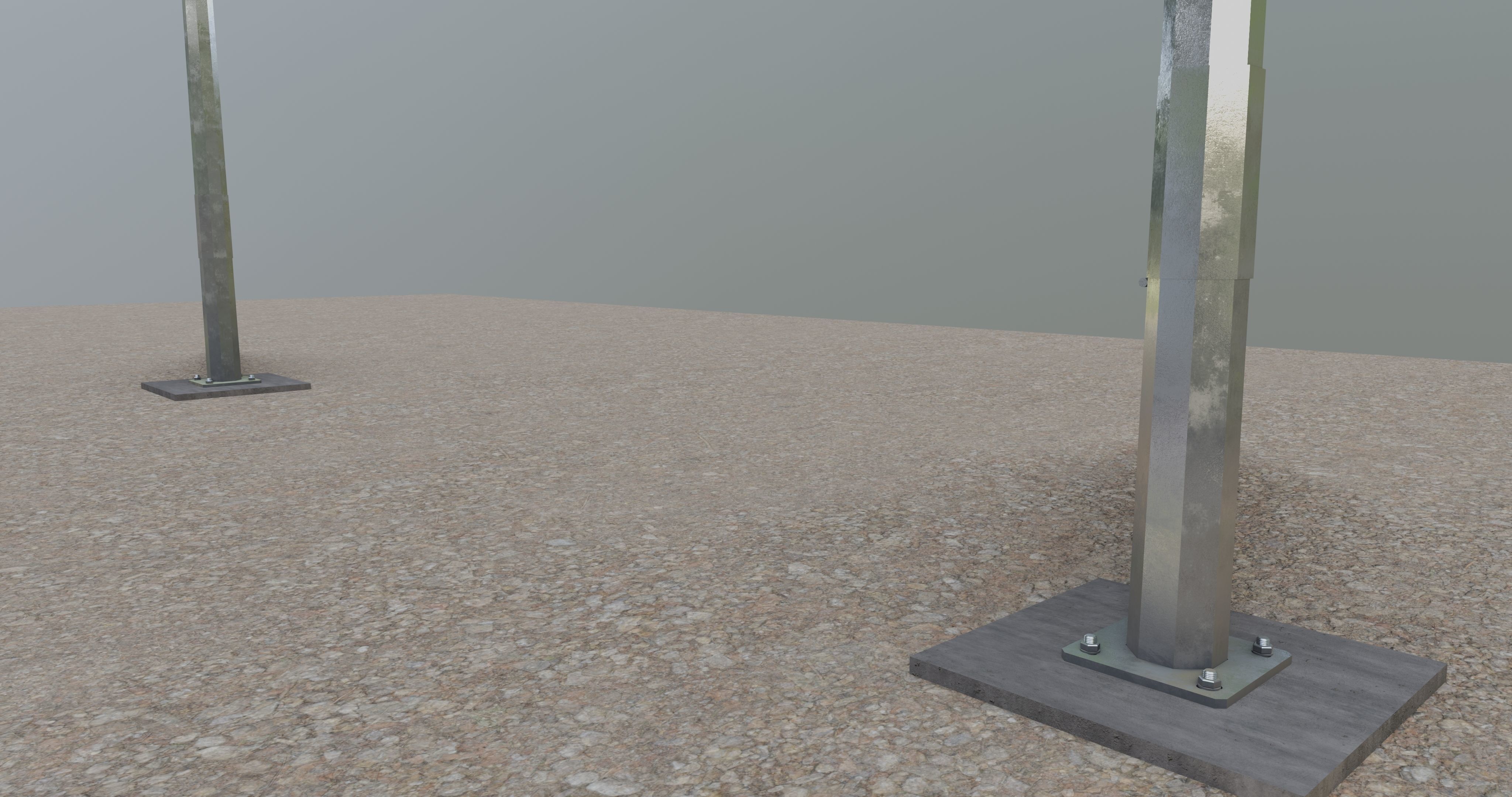 5 Meter Octogonal Lighting Pole -Single Consol 3D model | CGTrader
