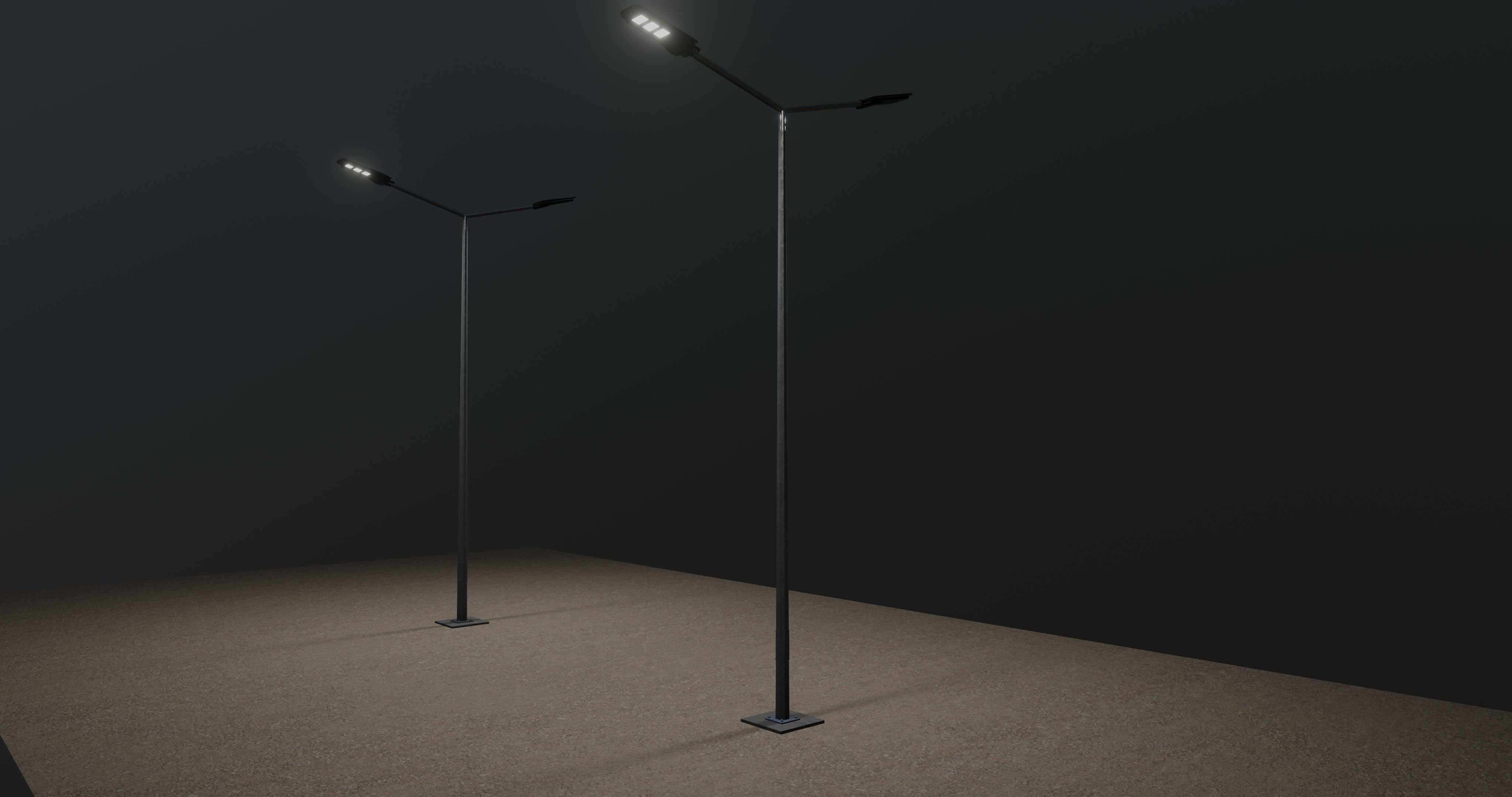 5 Meter Octogonal Lighting Pole -Double Consol 3D model | CGTrader