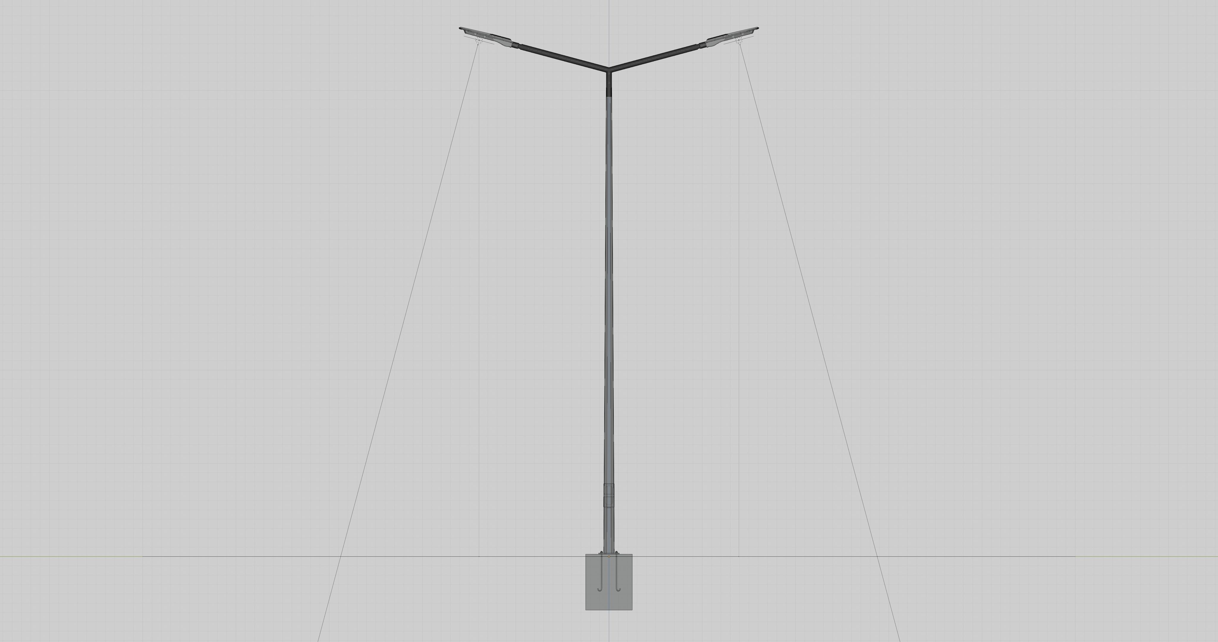 5 Meter Octogonal Lighting Pole -Double Consol 3D model | CGTrader