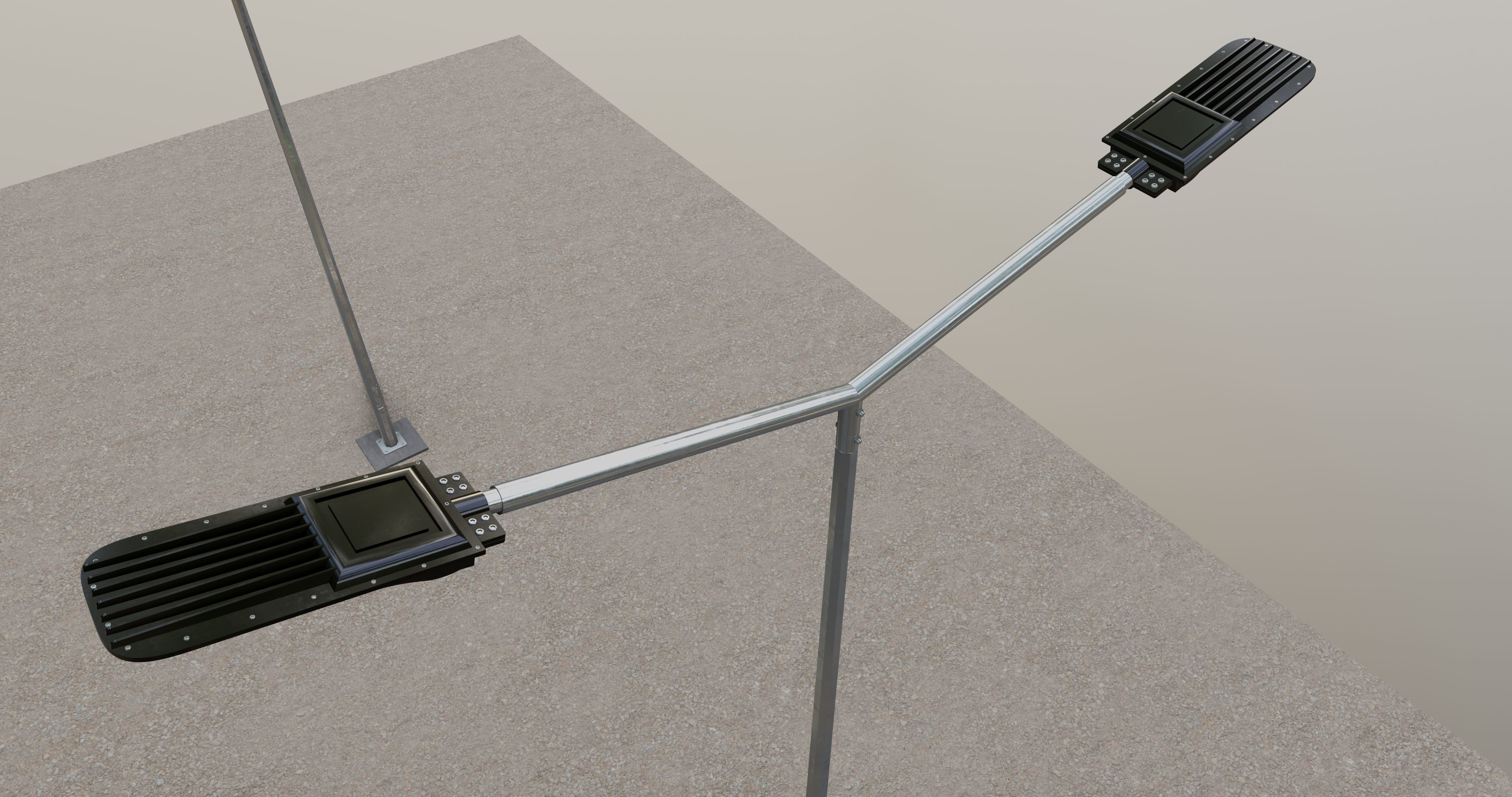 5 Meter Octogonal Lighting Pole -Double Consol 3D model | CGTrader