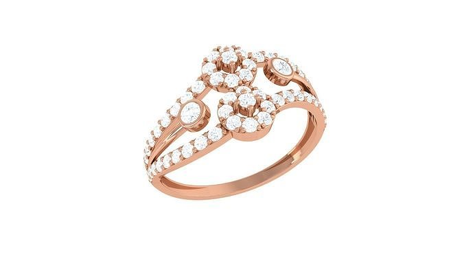 Minimalist Light wt Diamond Women ring 3dm stl obj gltf glb 3mf 3D ...