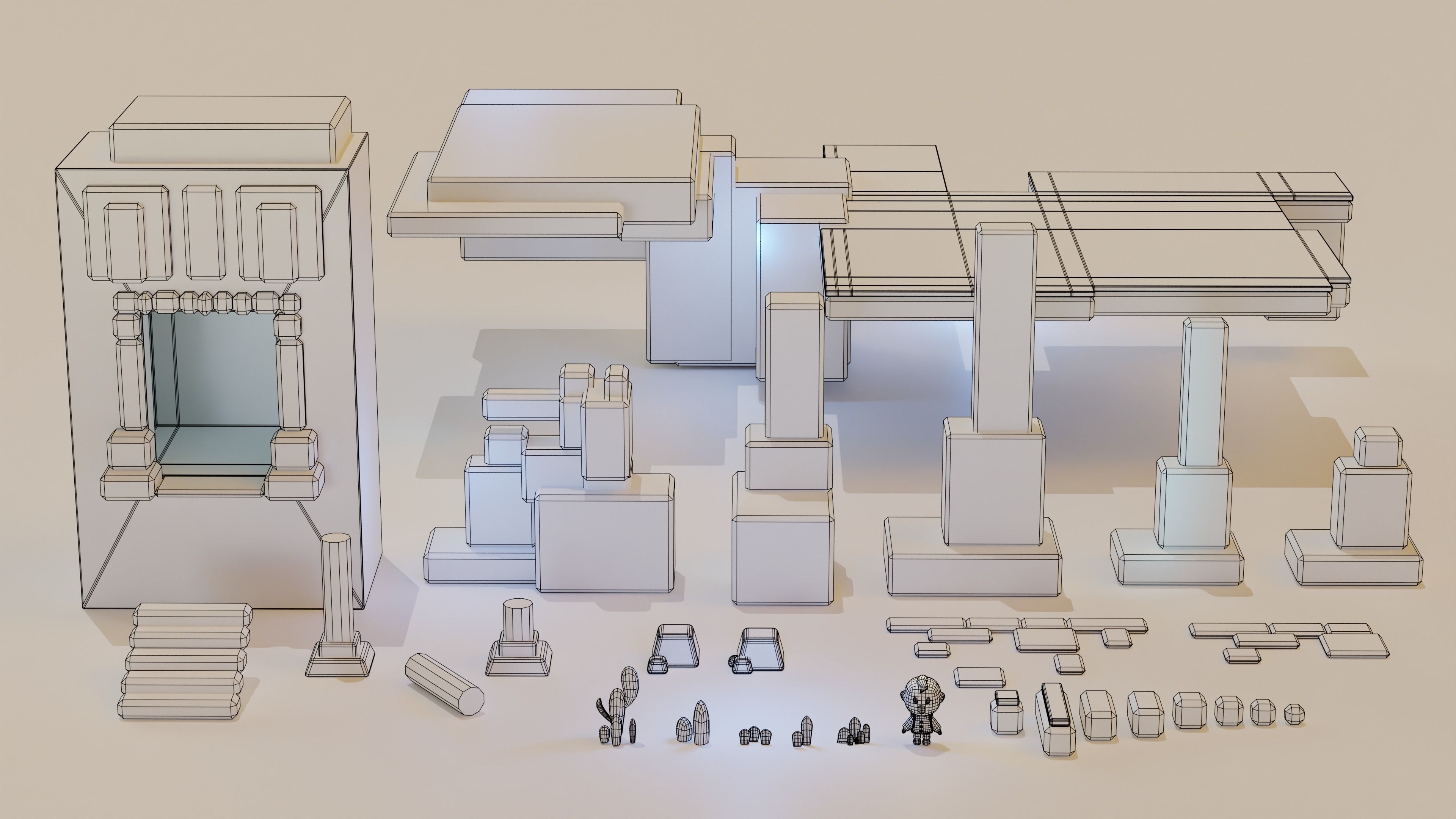 3D model Low poly Desert Landscape Assets VR / AR / low-poly | CGTrader