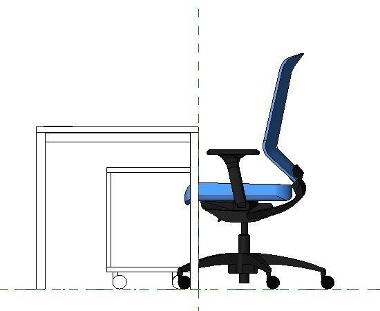 STAFF DESK CHAIR WITH SMALL CABINET - REVIT 3D model | CGTrader