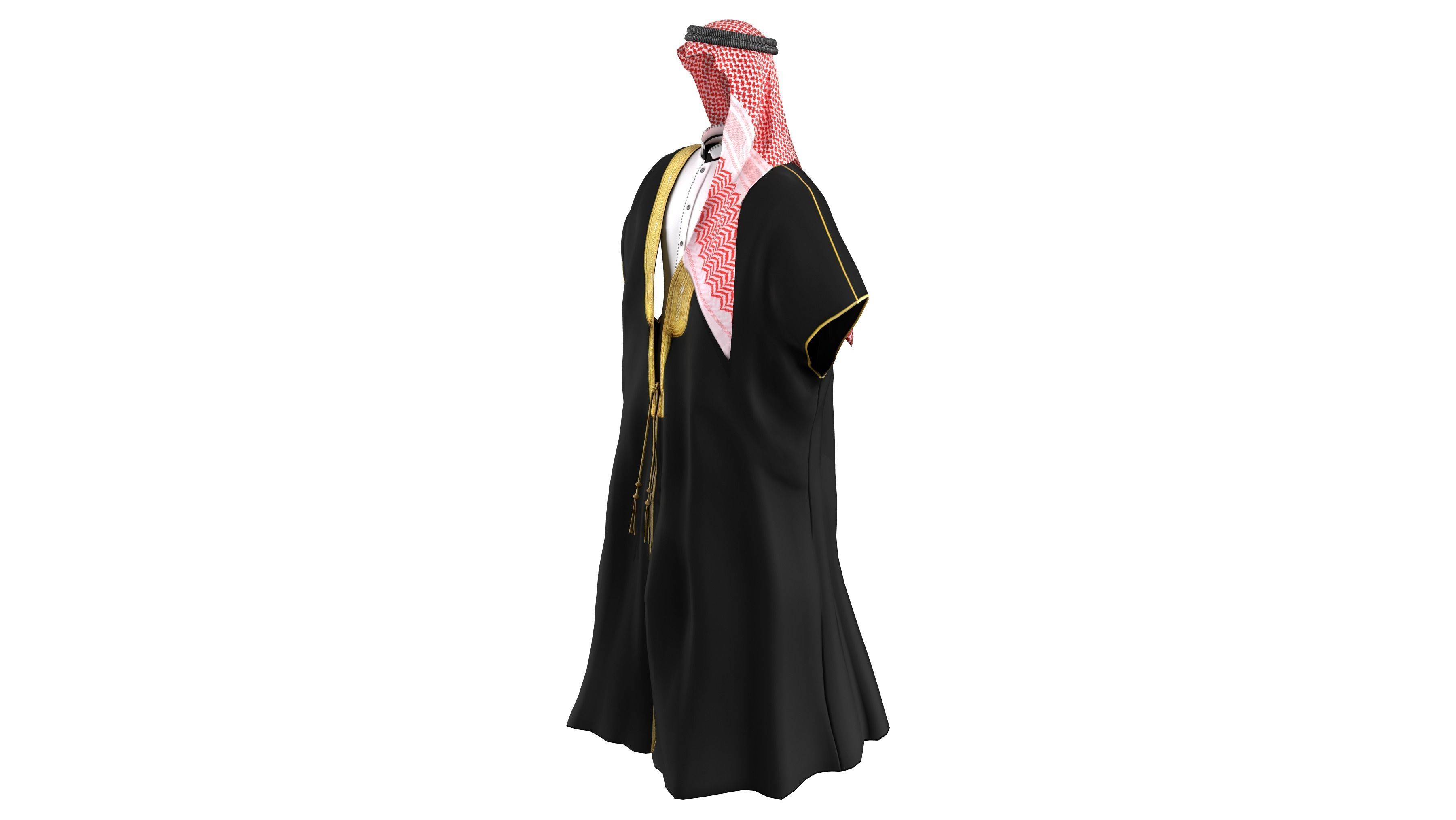 3D model Traditional Arab Male Full Dress And Head Piece VR / AR / low ...