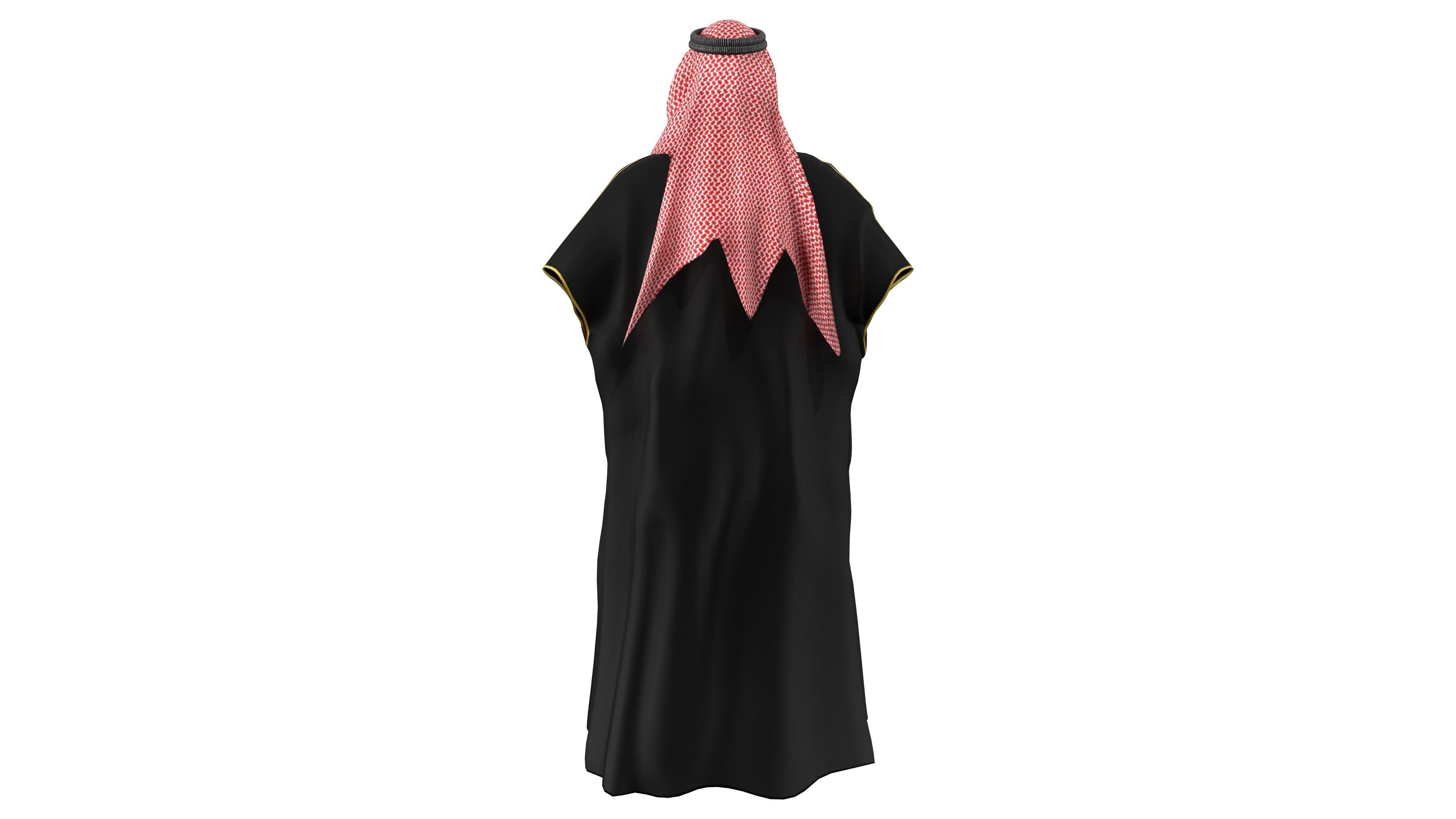 3D model Traditional Arab Male Full Dress And Head Piece VR / AR / low ...