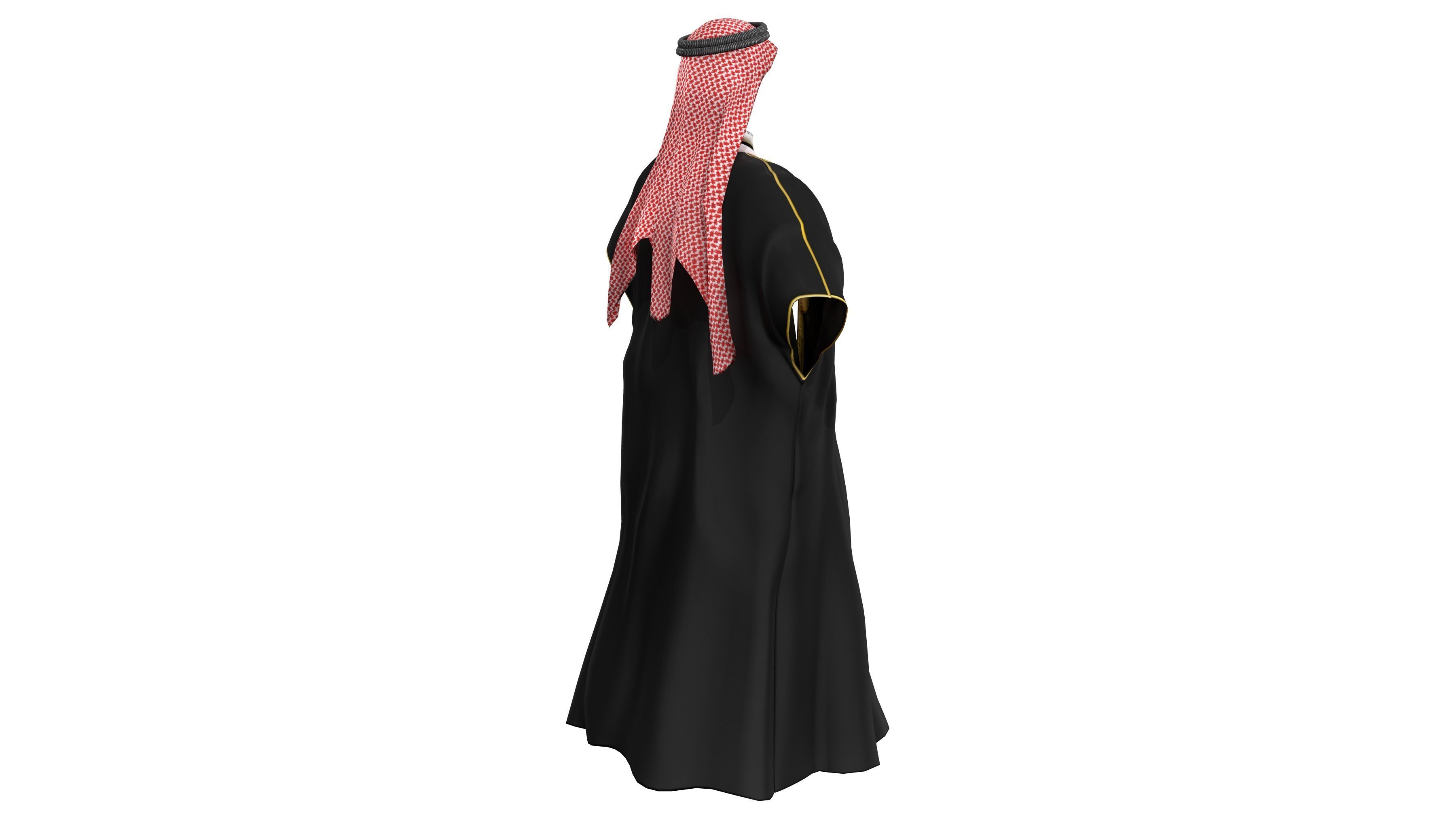 3D model Traditional Arab Male Full Dress And Head Piece VR / AR / low ...