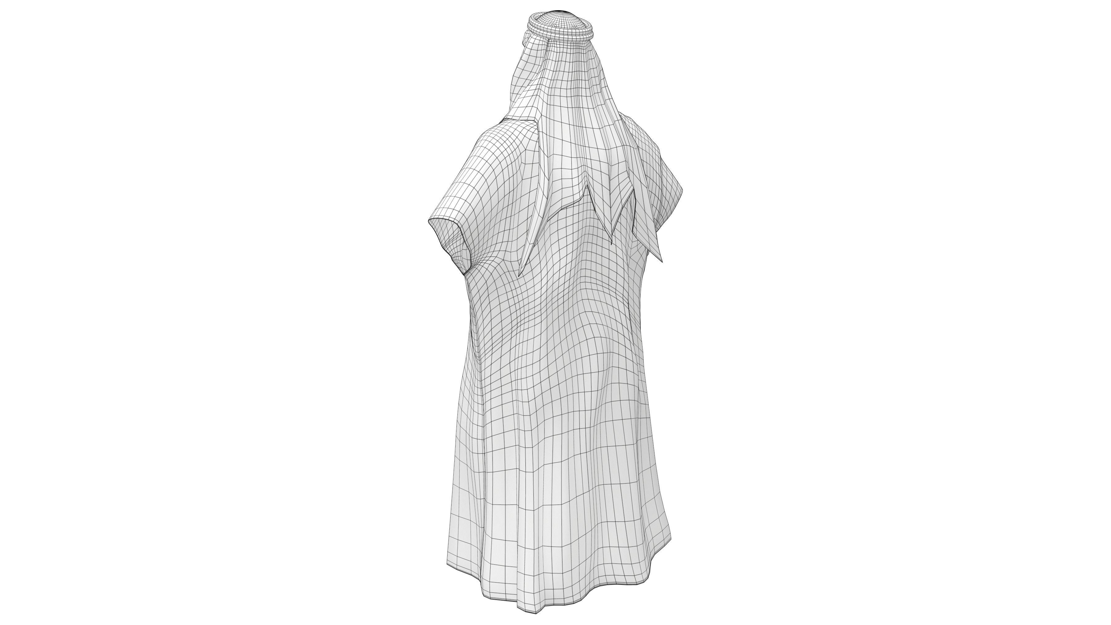 3D model Traditional Arab Male Full Dress And Head Piece VR / AR / low ...