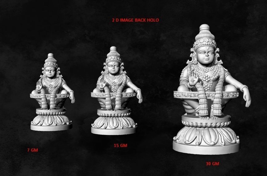 AYYAPPA KUMARA SWAMI LOCKET 2D GOLD SILVER 3D model 3D printable | CGTrader