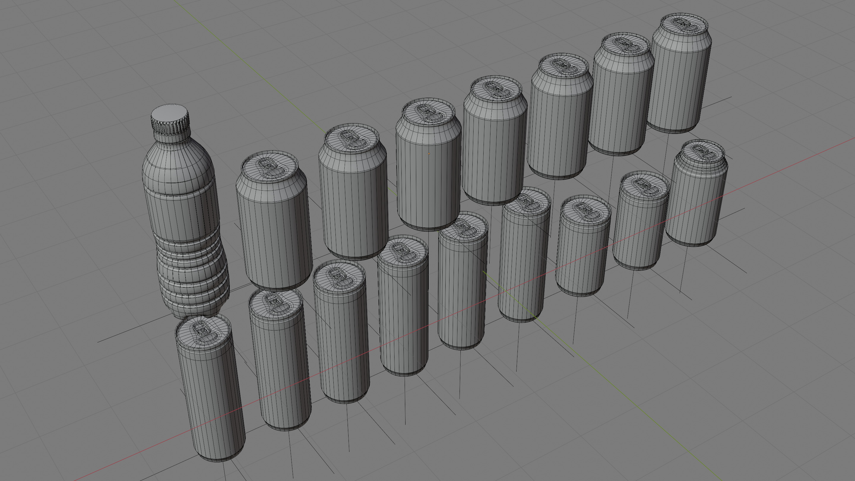 Soda cans Energy drinks Coffee and mineral water bottle 3D model | CGTrader