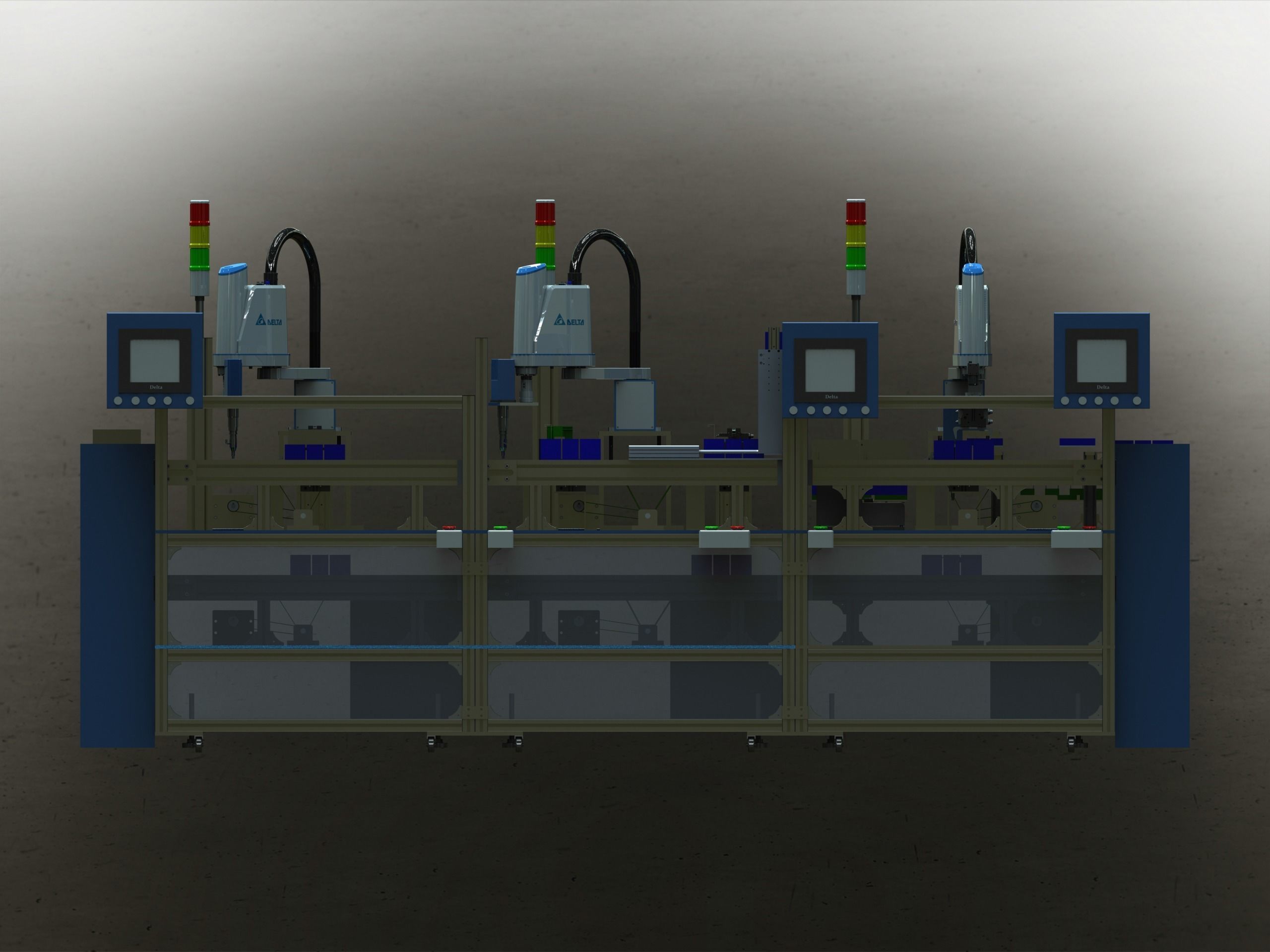 Assembly Line of Power Inverter 3D model rigged | CGTrader