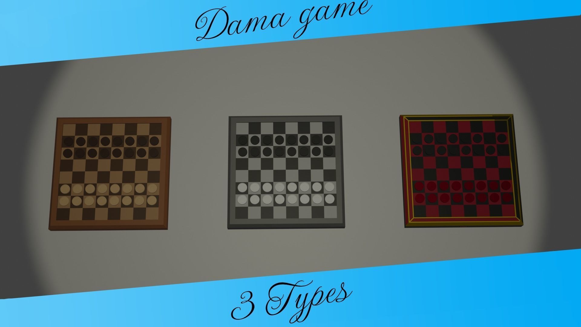 dama game 3D model free 3D model | CGTrader