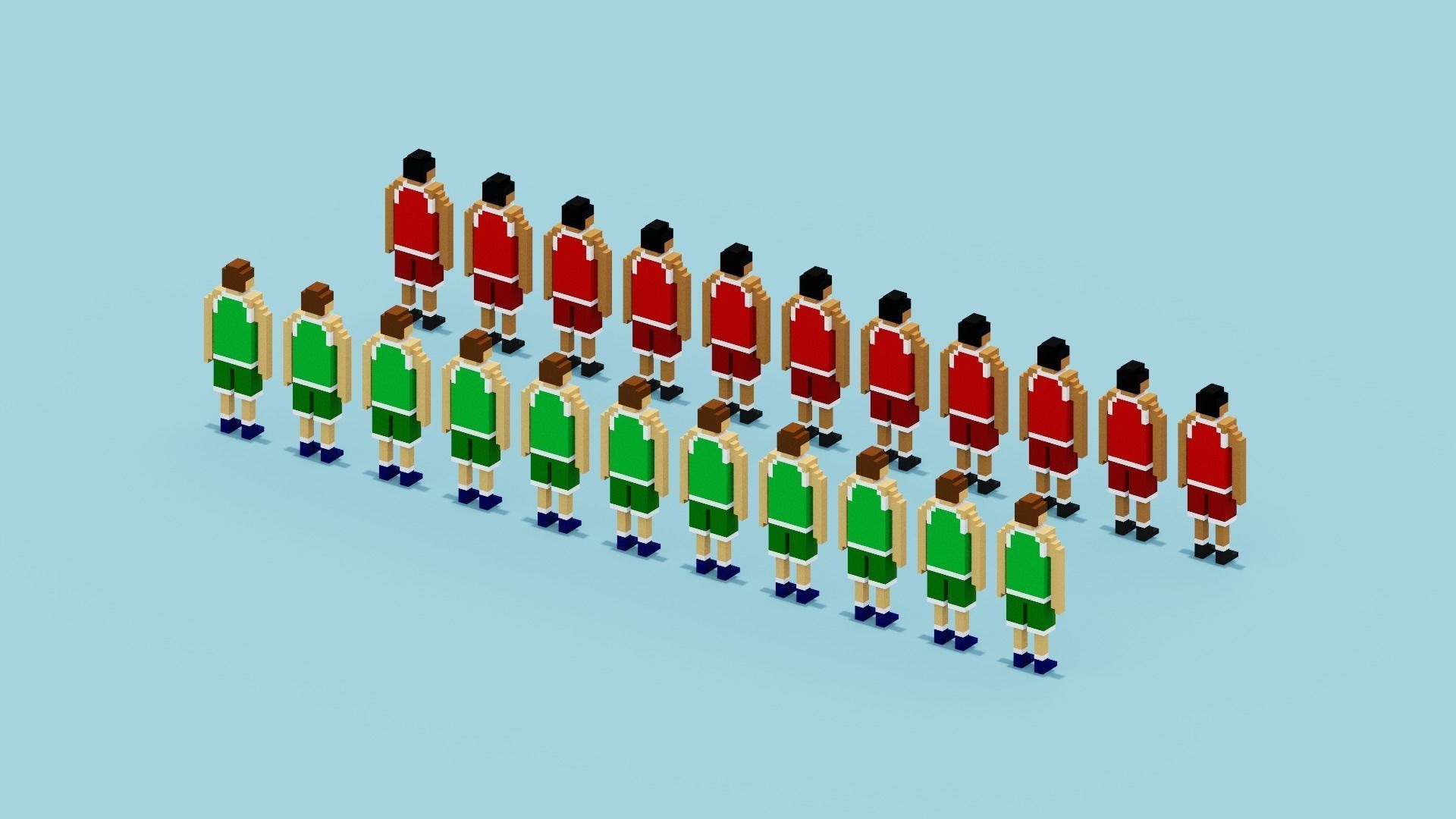 3D model Voxel Basketball Team Players VR / AR / low-poly | CGTrader